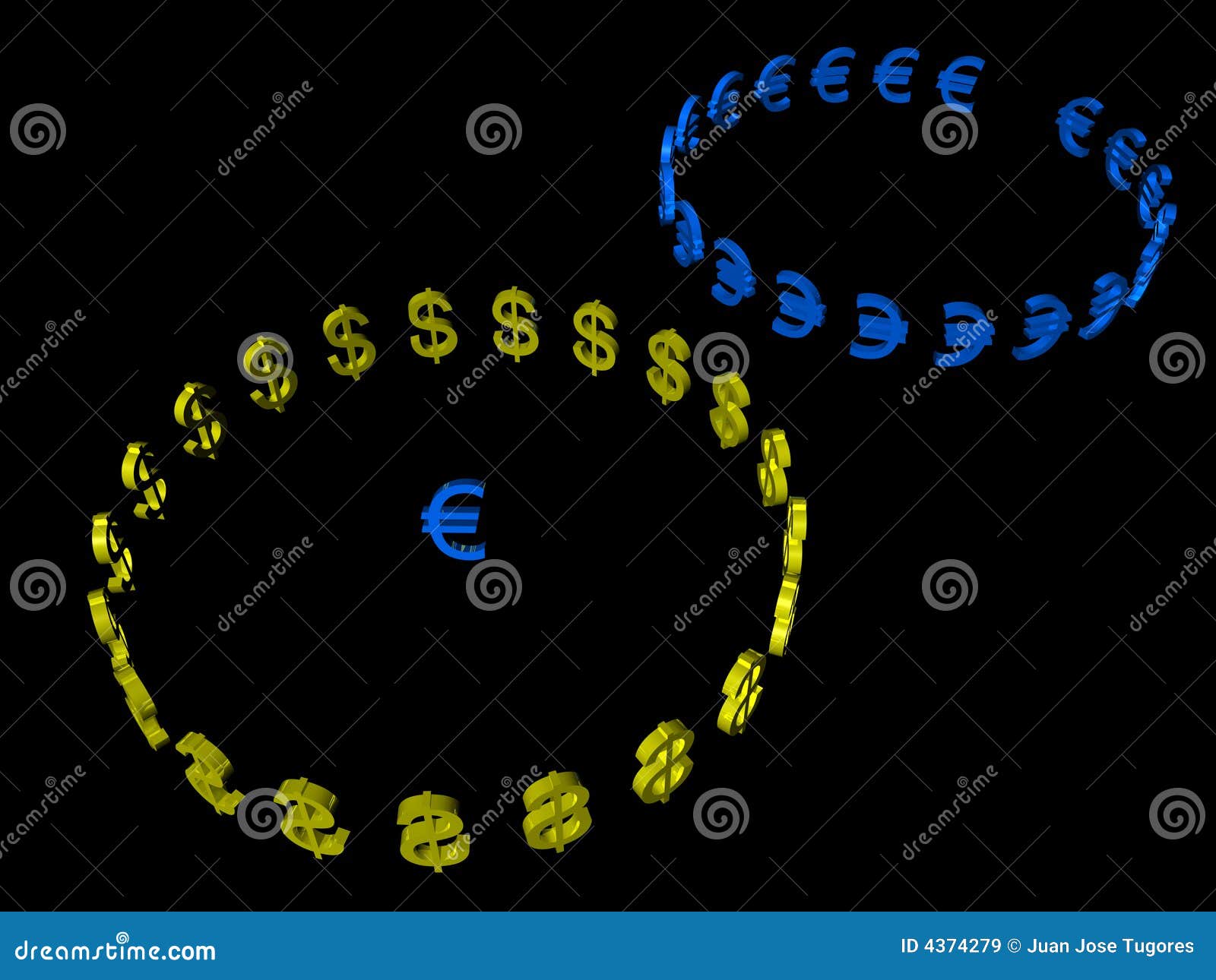 Euro Vs Dollar stock illustration. Illustration of rates - 4374279