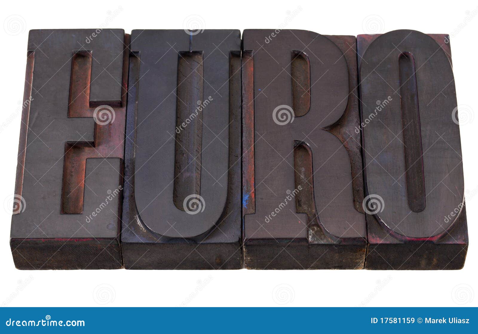 Euro Word in Letterpress Type Stock Image - Image of wood, vintage ...