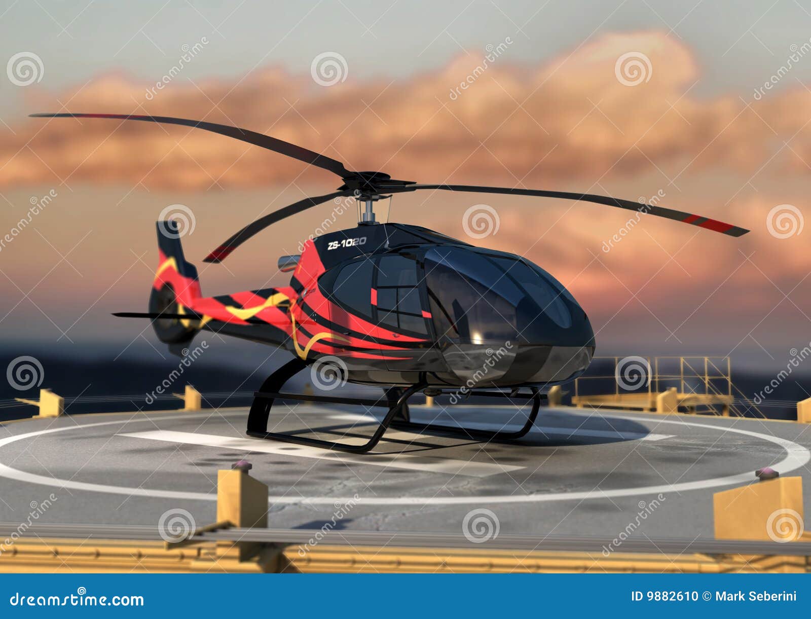 Eurocopter EC130 stock illustration. Illustration of eurocopter - 9882610