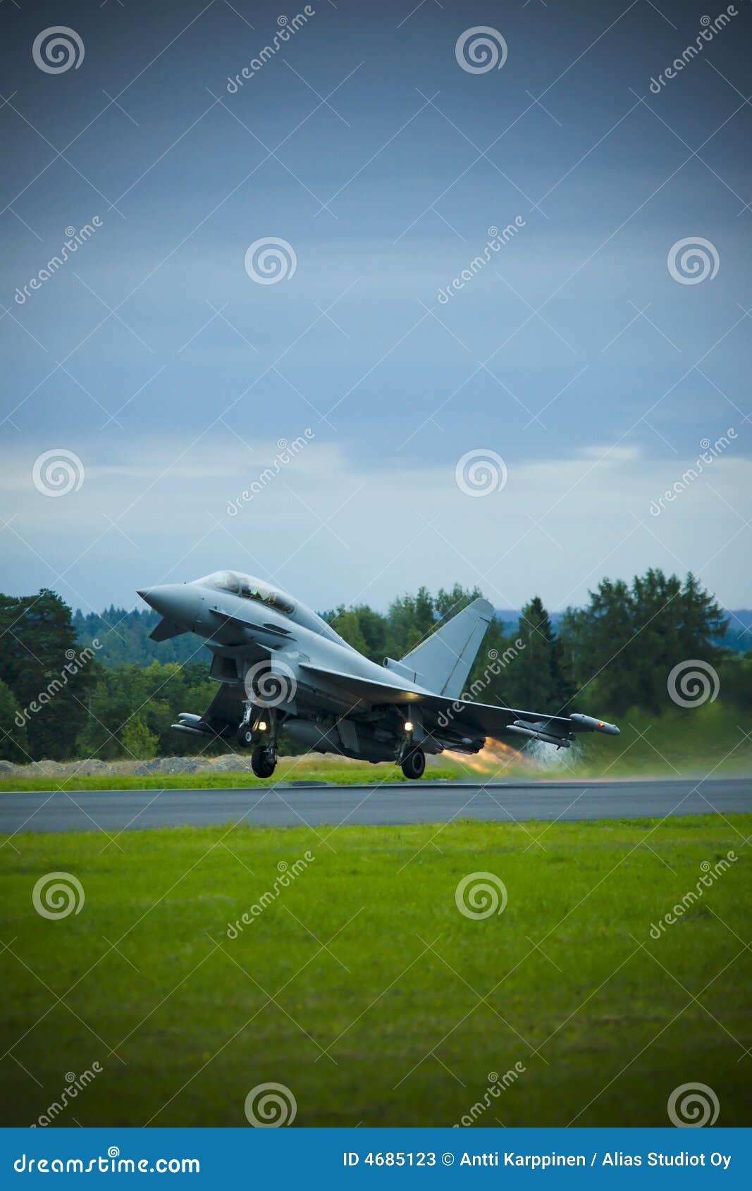 Eurofighter taking off stock image. Image of afterbuner - 4685123