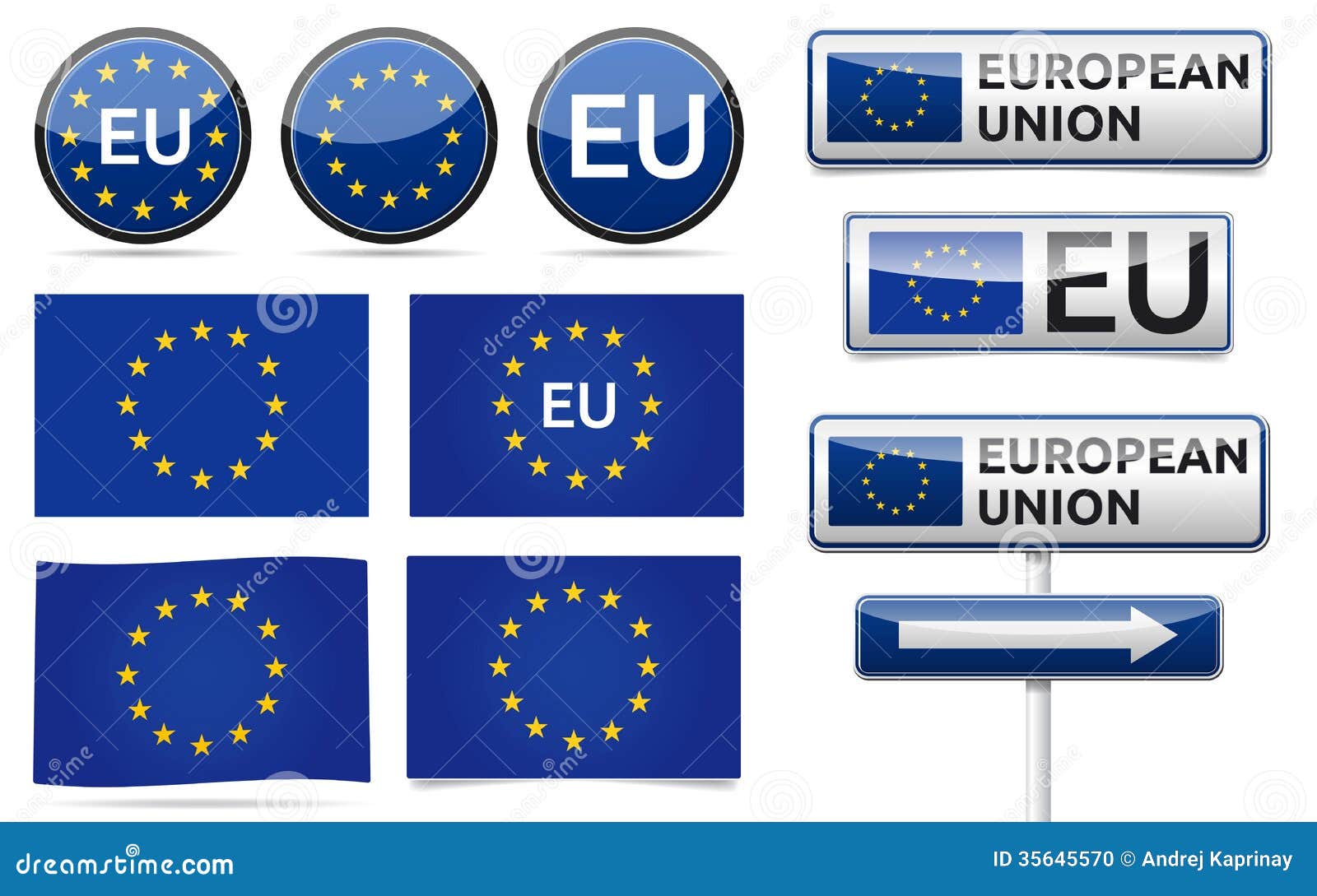 Europäische EU Kennzeichnen Sammlung Vektor Abbildung - Illustration ...