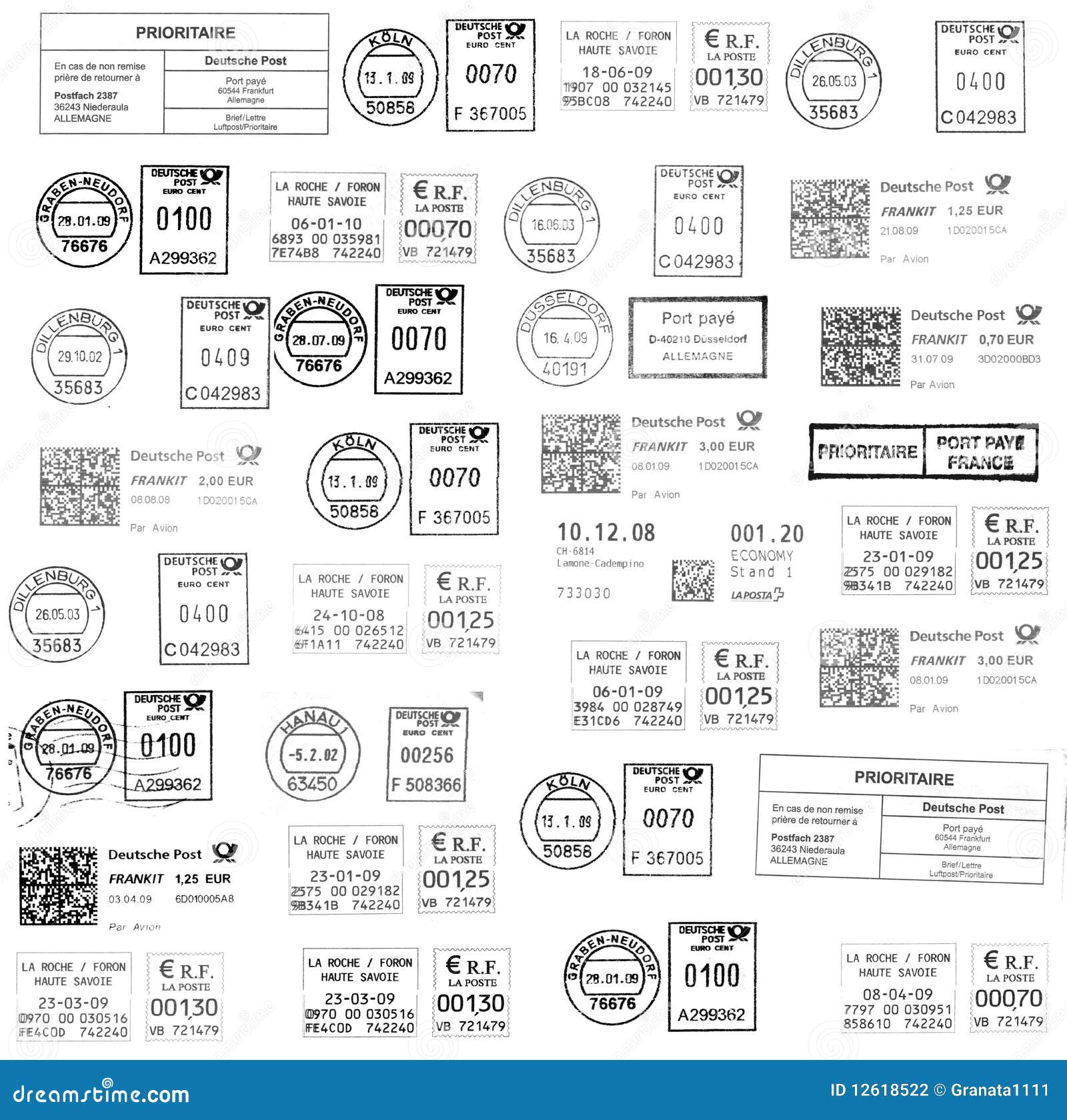 Europäischer Schwarzer Poststempel Stock Abbildung - Illustration von ...