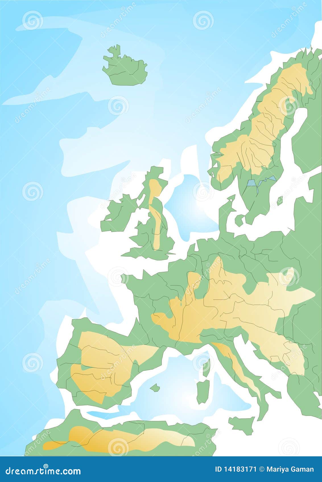 Europa översiktsschema vektor illustrationer. Illustration av norrväg ...