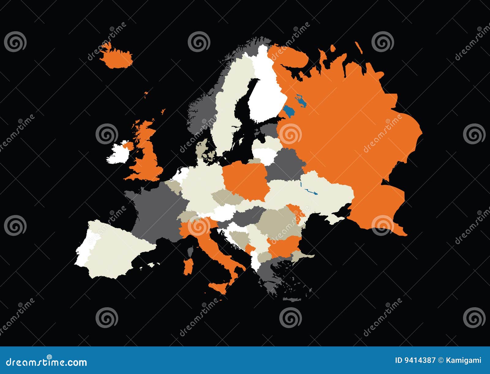 Europa (colorata) illustrazione di stock. Illustrazione di limiti - 9414387