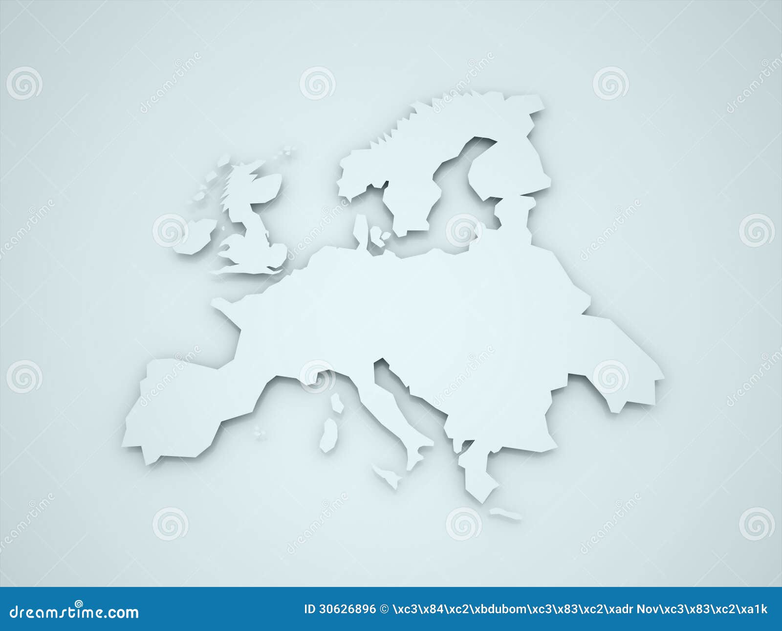 Europa Continent with Shadows Stock Illustration - Illustration of ...