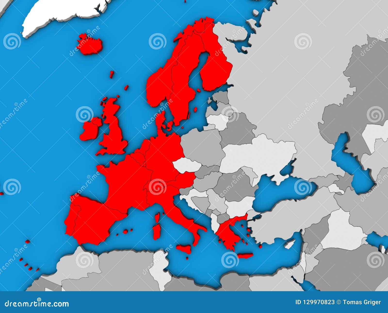 Europa Occidental En El Mapa 3D Stock de ilustración - Ilustración de ...