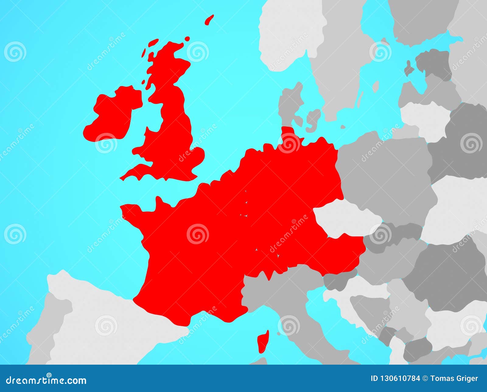 Europa occidental en mapa stock de ilustración. Ilustración de ...
