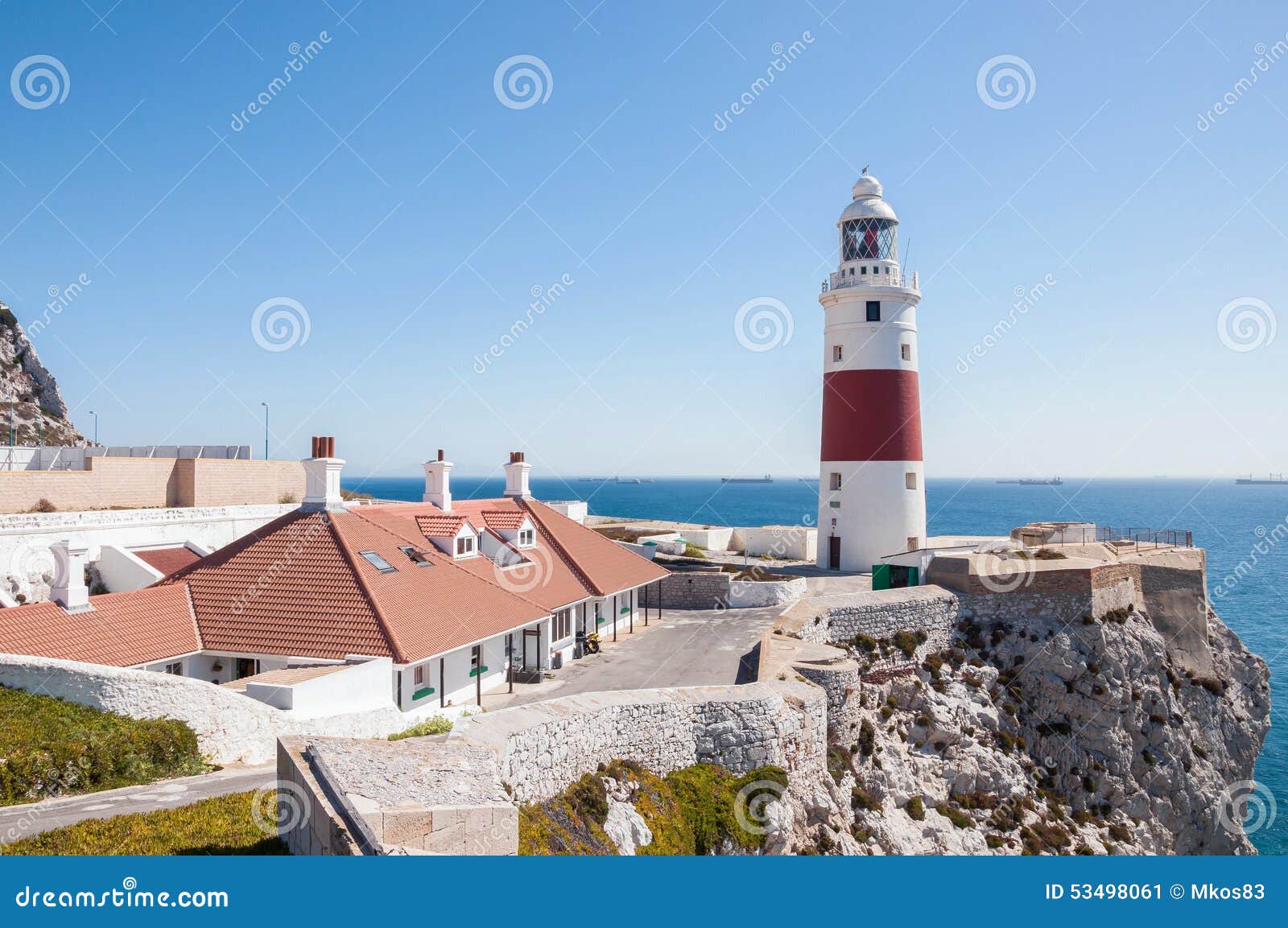 Europa Point Lighthouse on Gibraltar Stock Image - Image of tourism ...