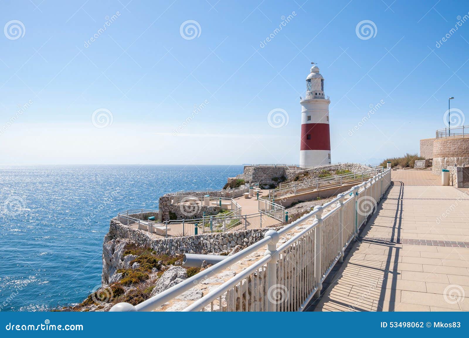 Europa Point Lighthouse on Gibraltar Stock Photo - Image of landscape ...