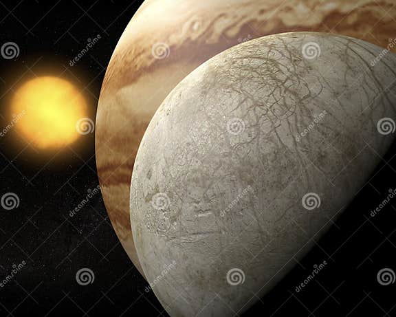Europa Satélite, a Lua Do Júpiter Ilustração Stock - Ilustração de ...