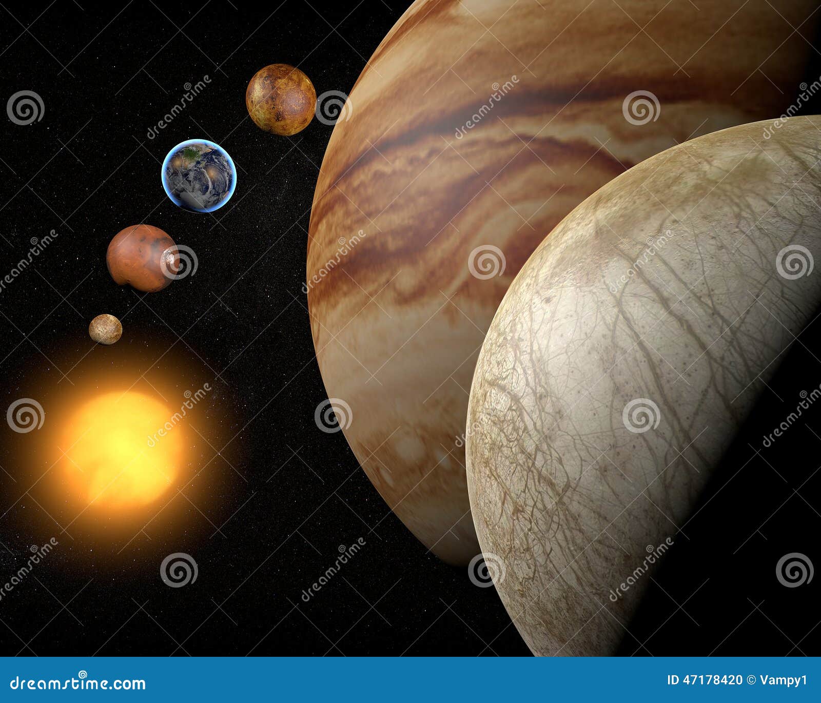 Europa Satellite, La Lune De Jupiter Illustration Stock - Illustration ...