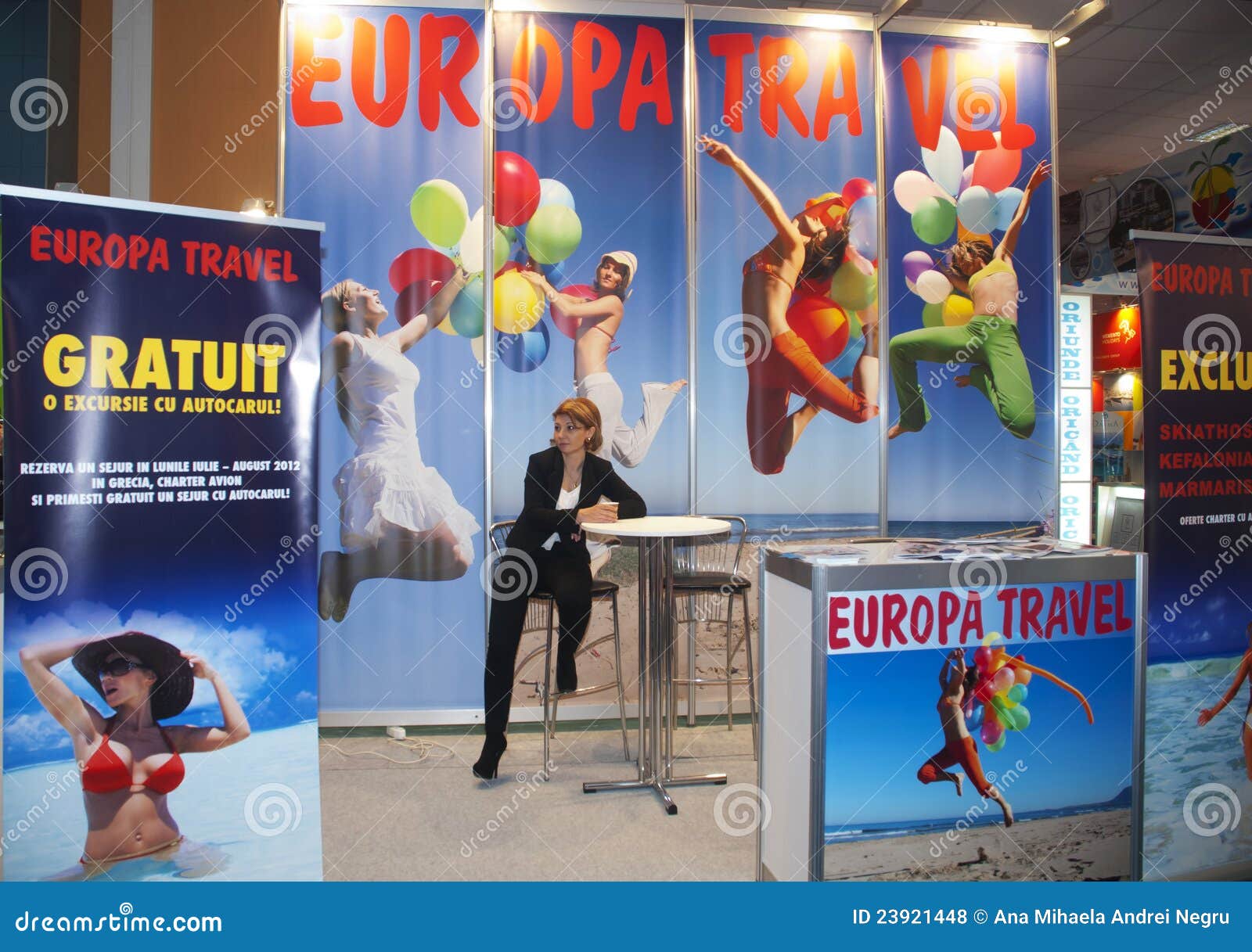 Europa Travel Center booth editorial stock photo. Image of trade - 23921448