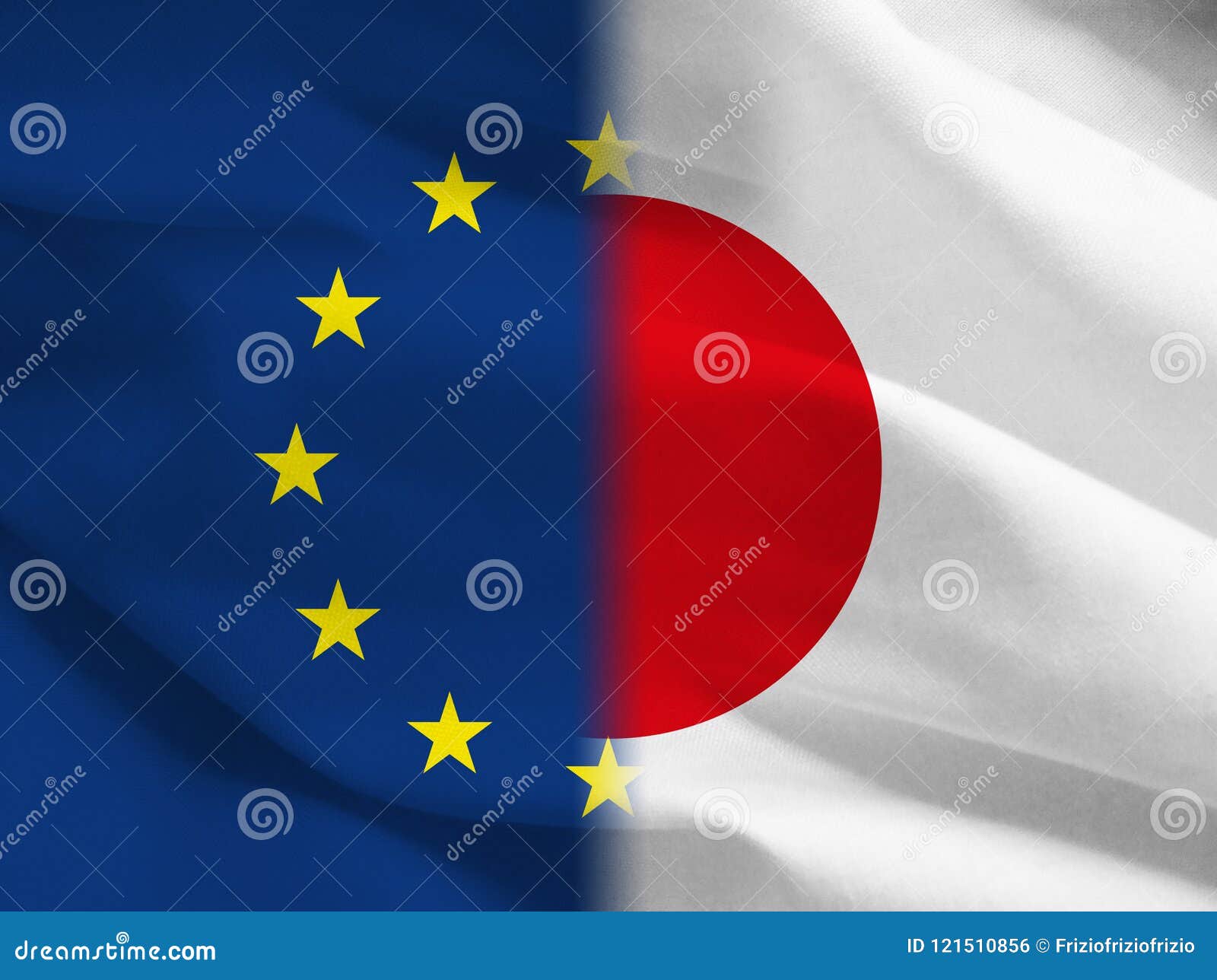 Europa Vs Japan Flaggor, Illustration Stock Illustrationer ...