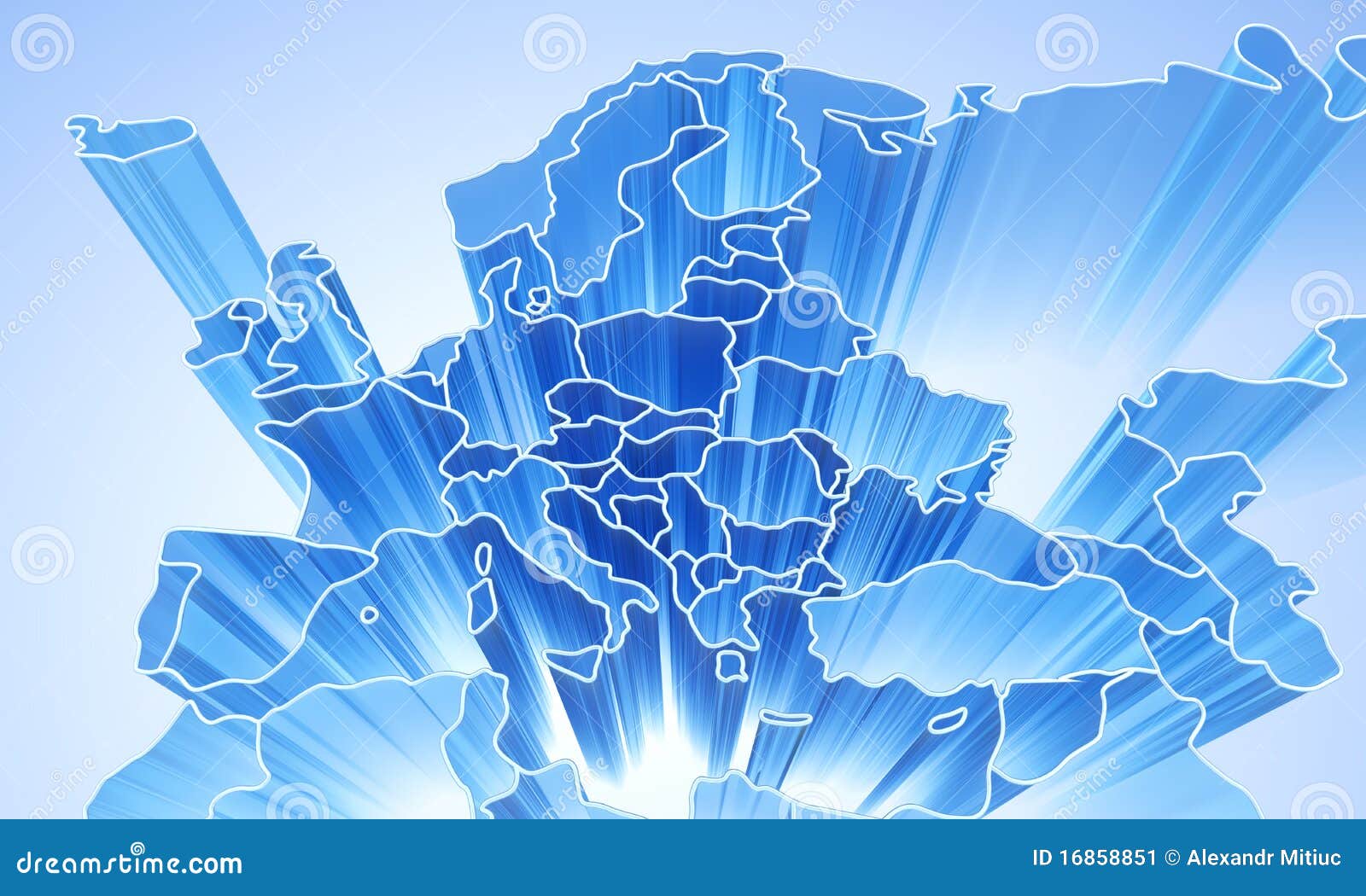 Europe Abstract Map. Croatia Highlighted. Vector Background. Futuristic ...