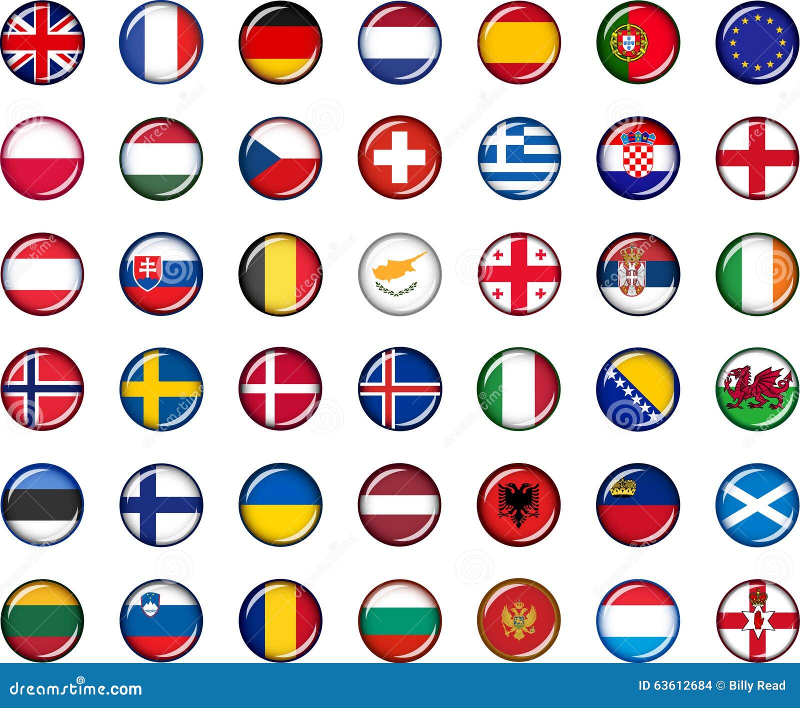 Europe Button Set stock vector. Illustration of france - 63612684