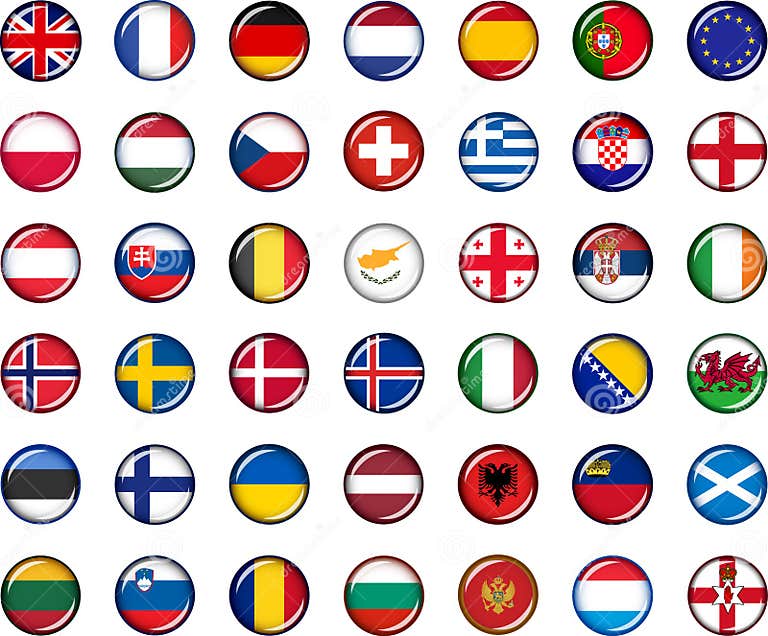 Europe Button Set stock vector. Illustration of france - 63612684