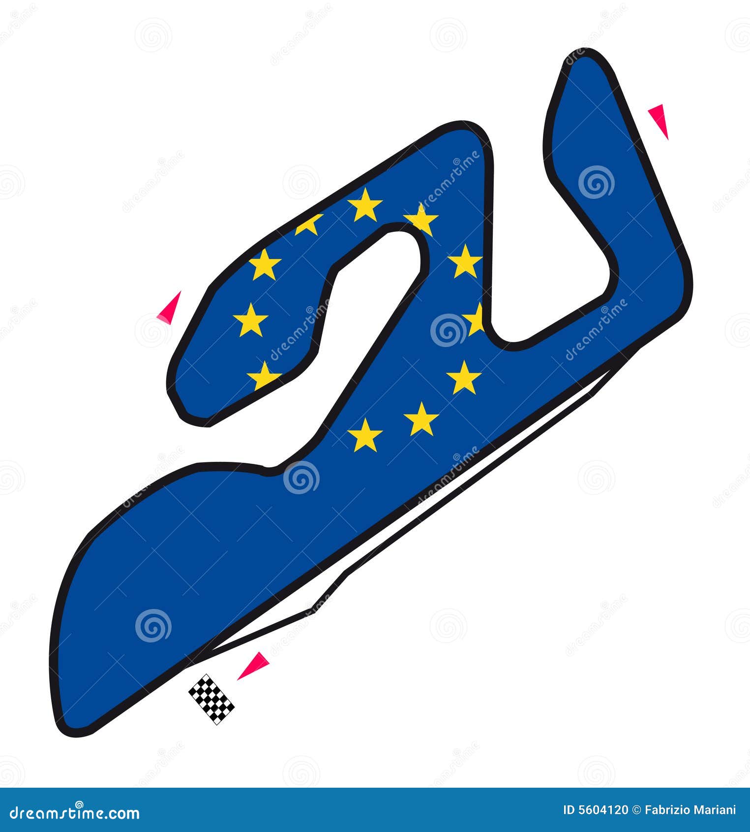 Europe circuit: Formula 1 stock vector. Illustration of flags - 5604120