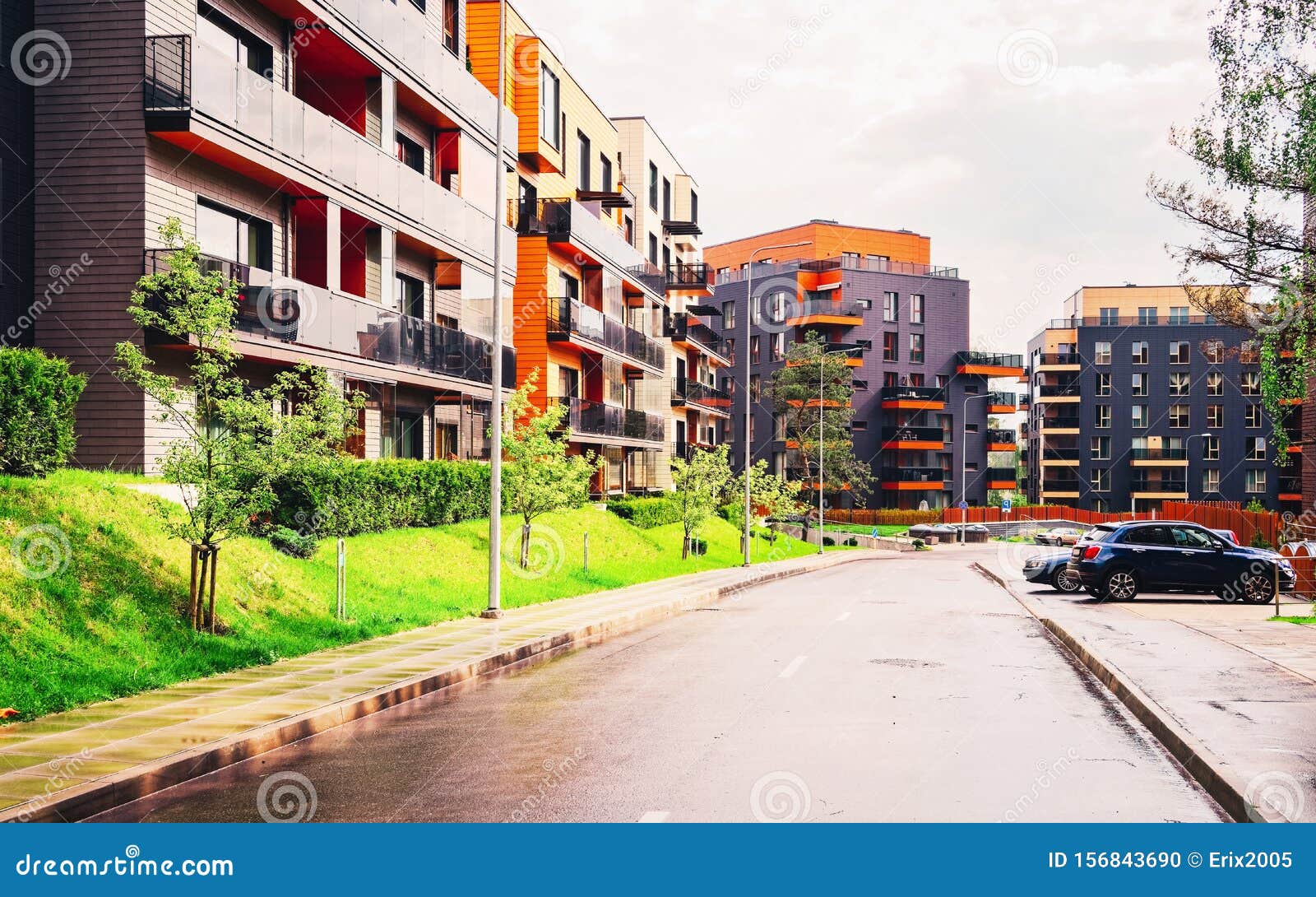 Europe Complex of Apartment Buildings Stock Photo - Image of ...
