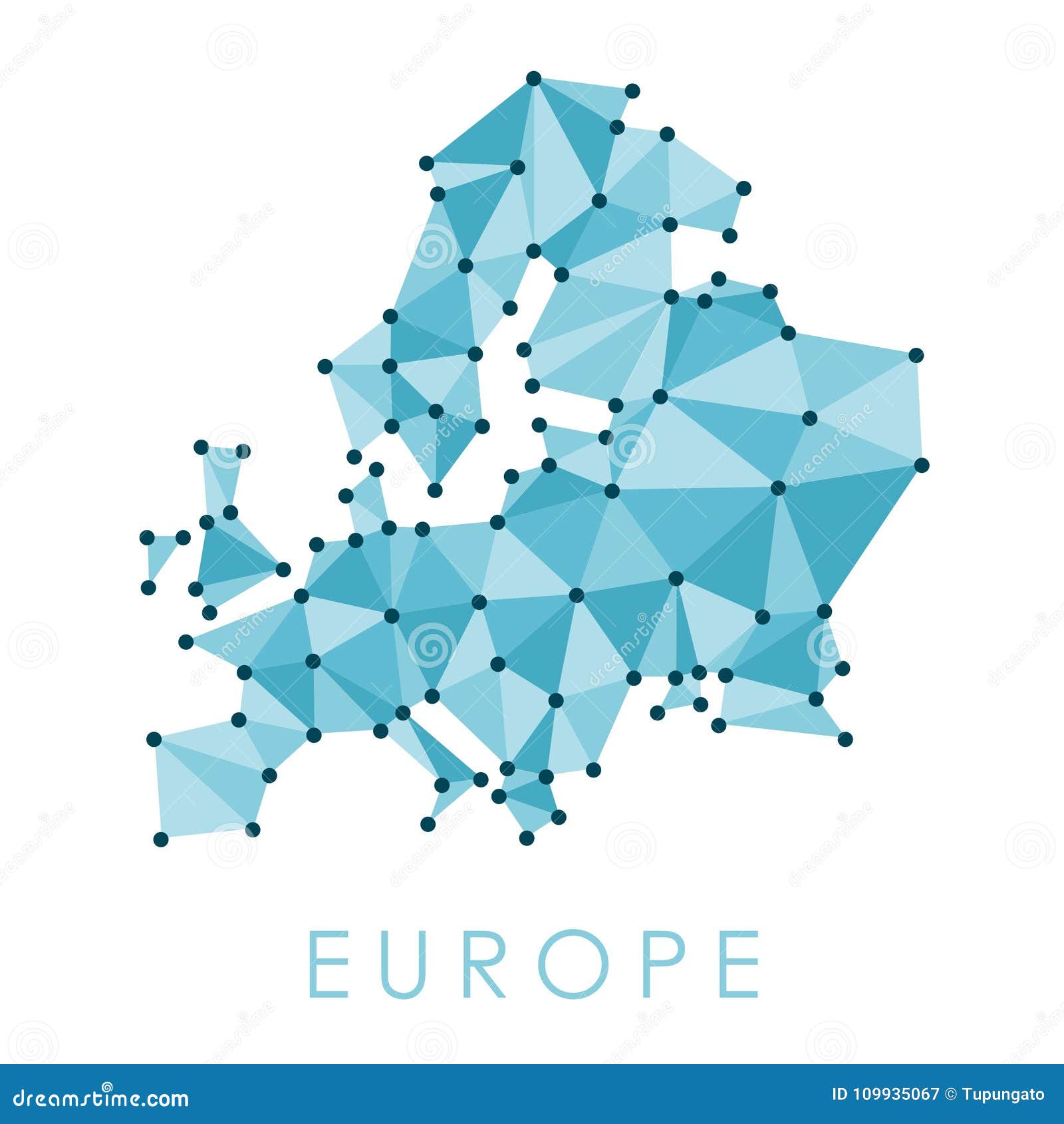 Map of Europe stock vector. Illustration of connection - 109935067