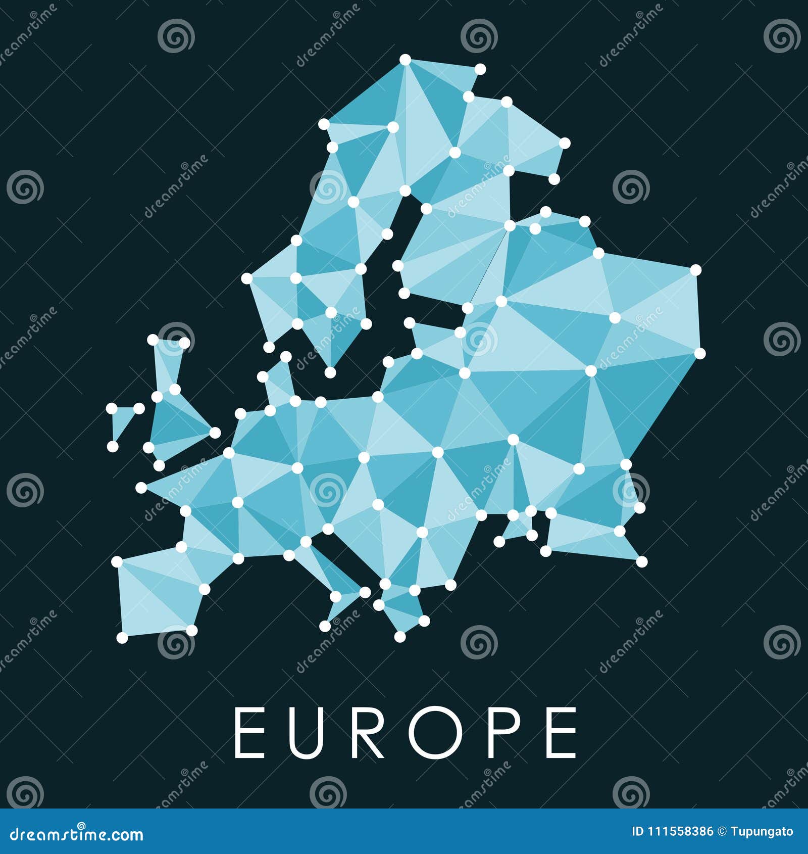 Europe connected map stock vector. Illustration of polygon - 111558386