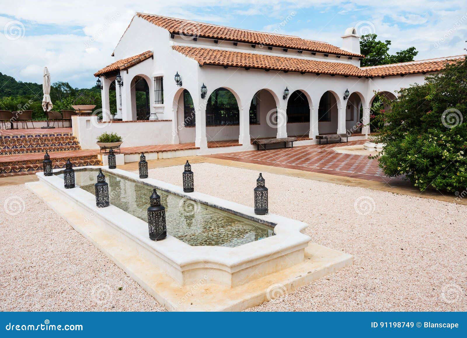 Europe Courtyard with Beautiful Building Stock Image - Image of indoor ...