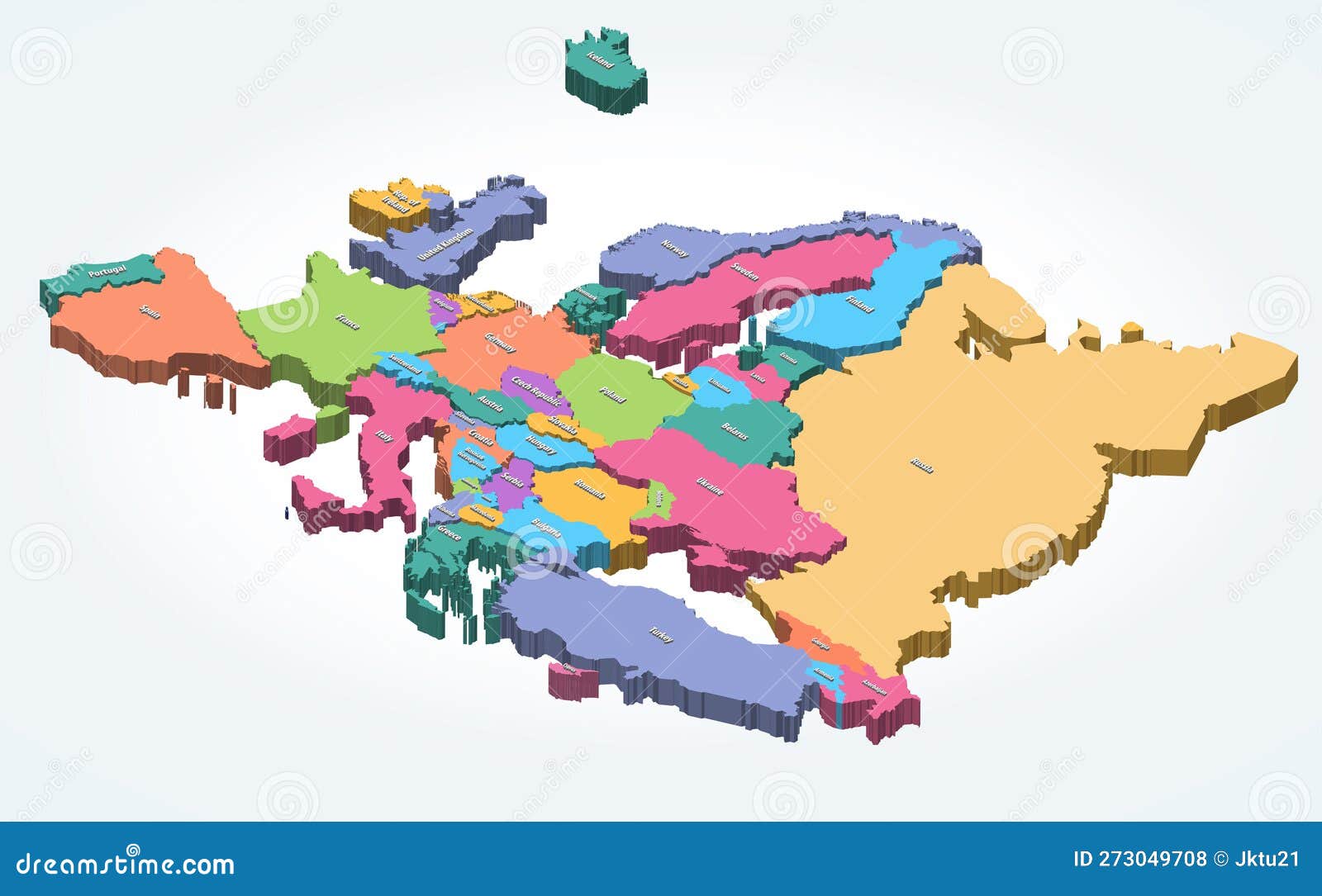 Europe 3d (isometric) Map Colored by Regions Stock Vector ...