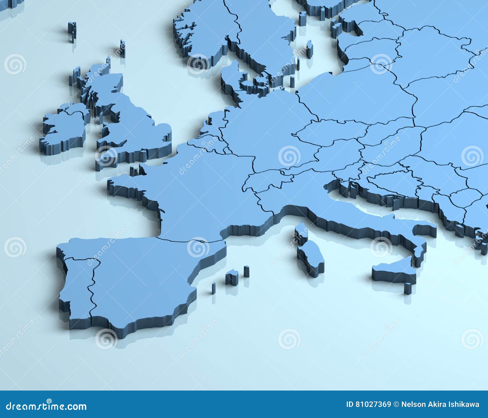 Europe 3D stock illustration. Illustration of location - 81027369