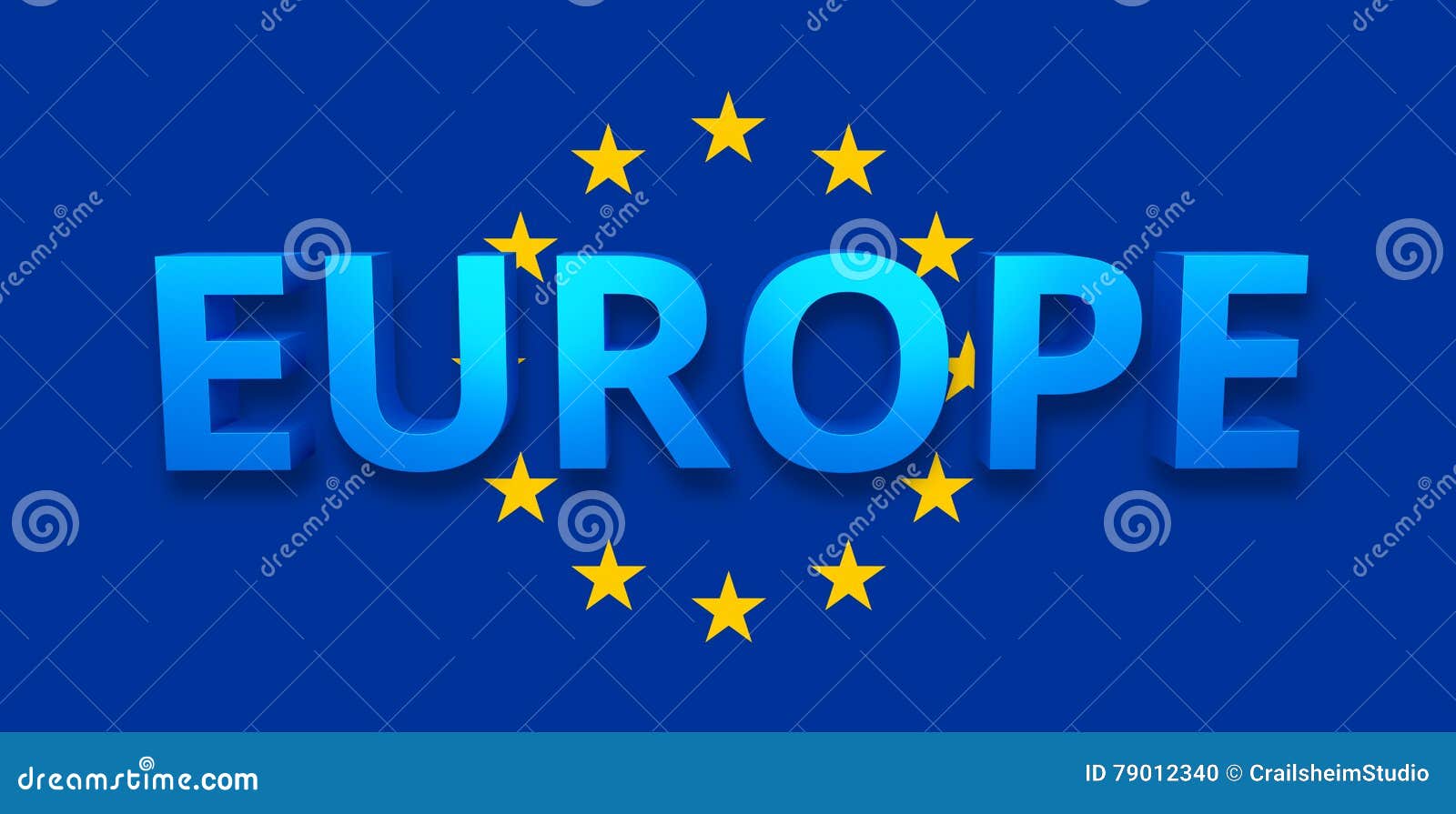 Europe 3d Render European Bold Stock Illustration - Illustration of ...