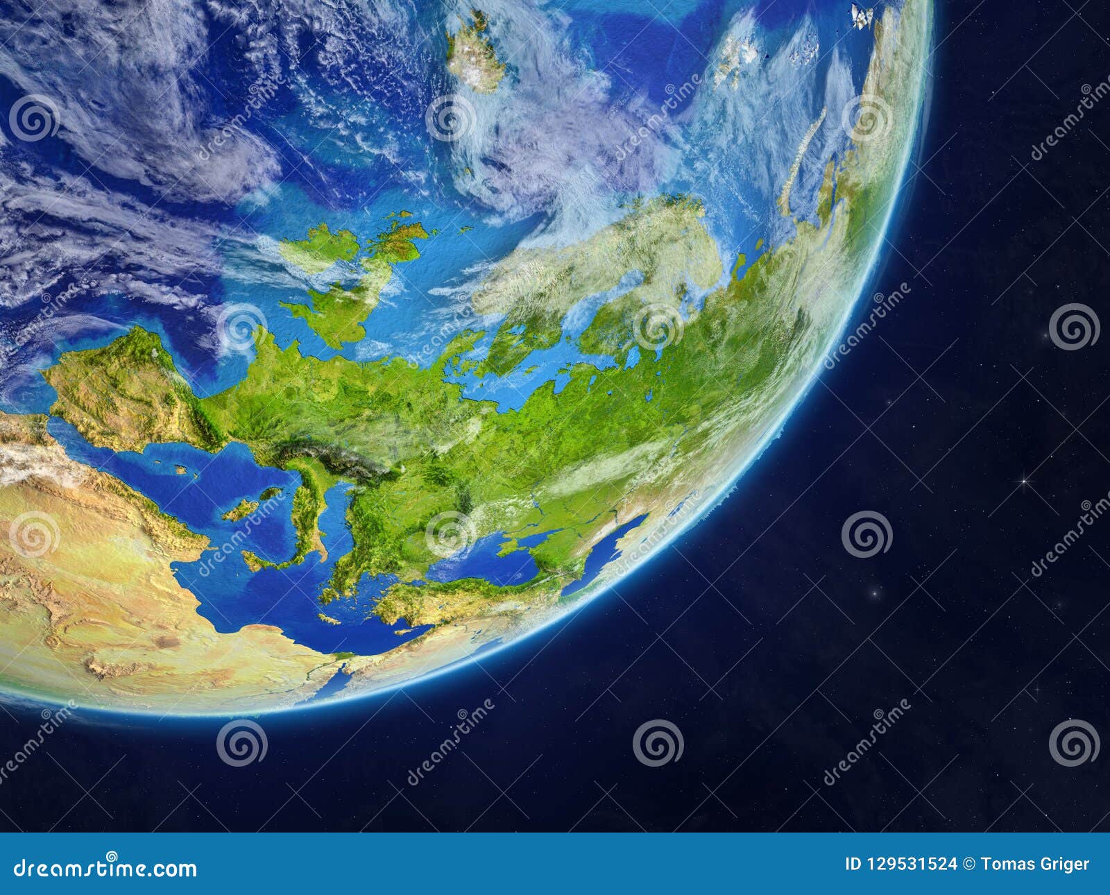 Europe on Earth from space stock illustration. Illustration of globe ...