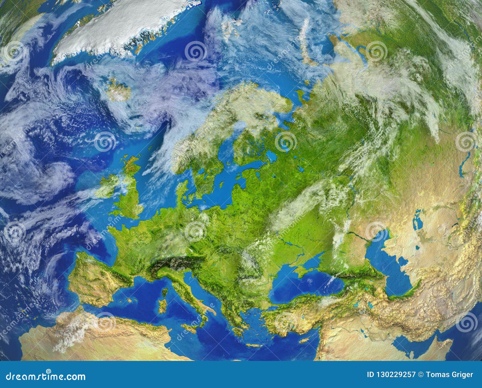 Europe on Earth from space stock illustration. Illustration of earth ...