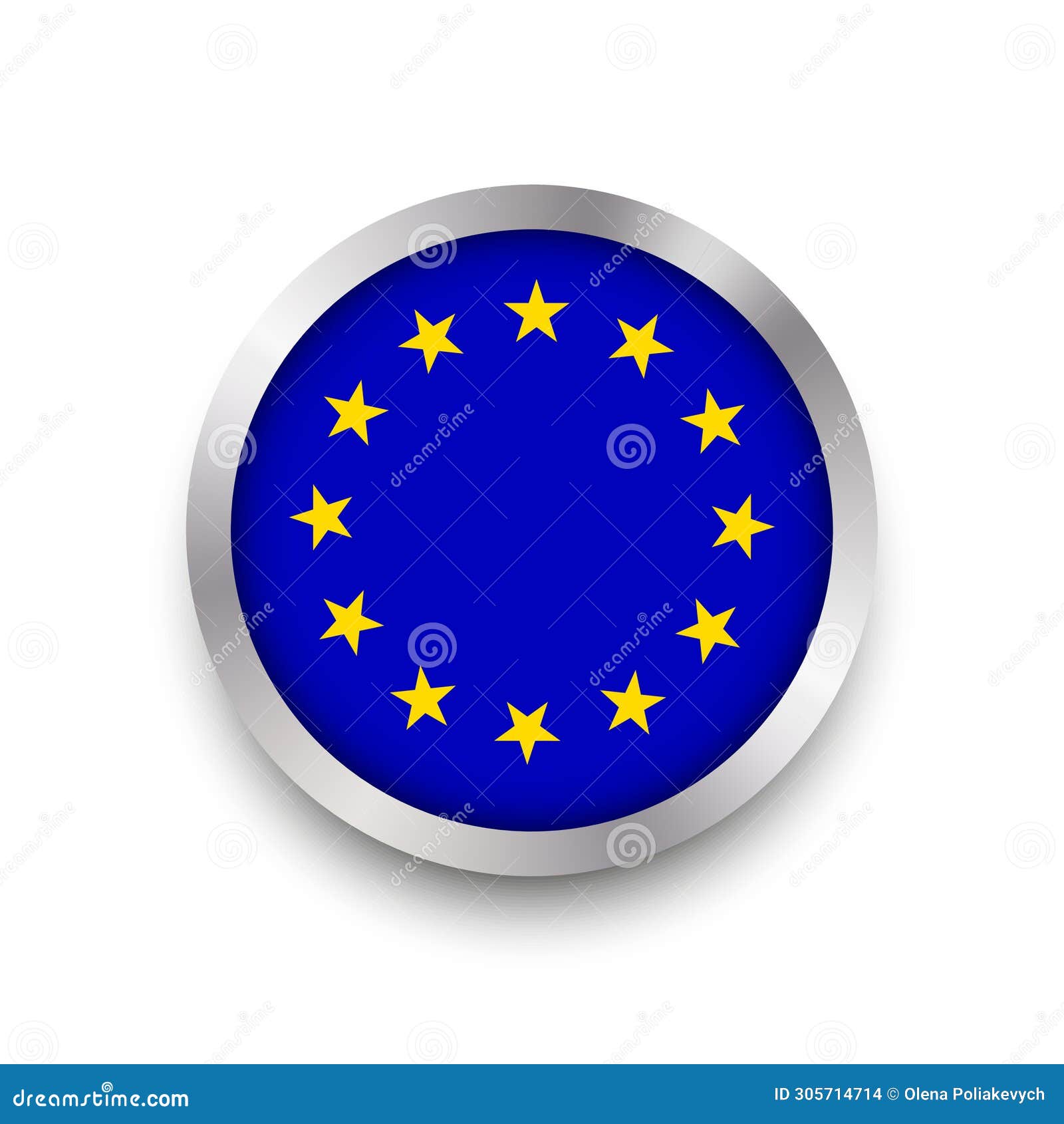 Europe EU Flag Button. Vector Illustration. EPS 10 Stock Illustration ...