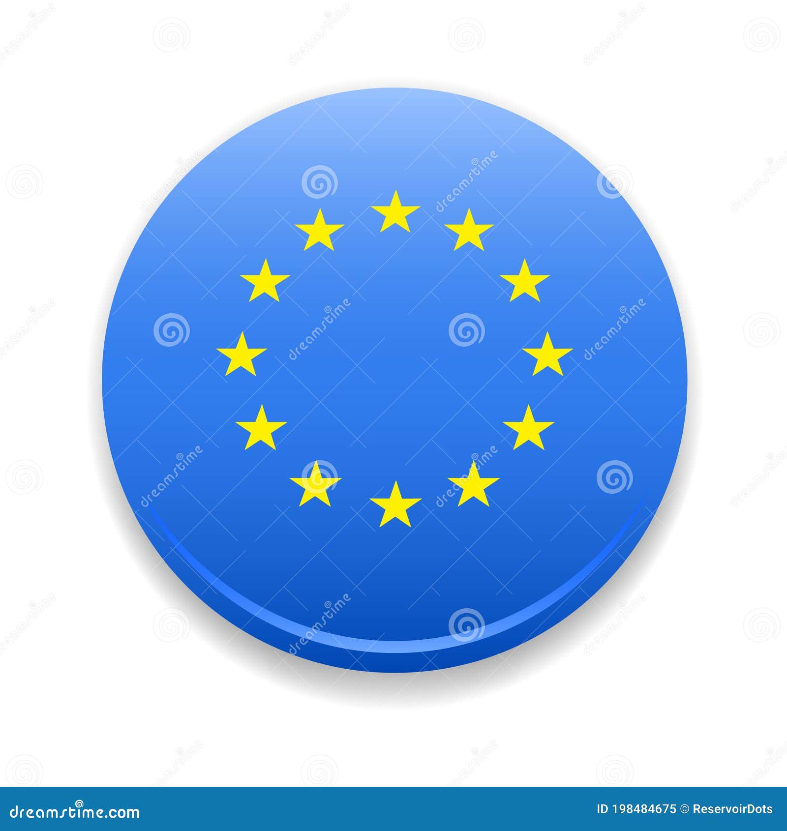 Europe EU Round Icon stock vector. Illustration of star - 198484675