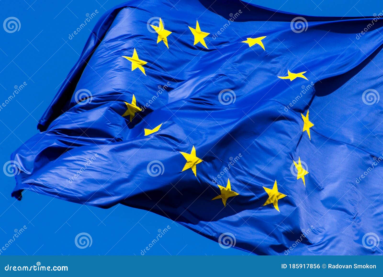 Europe flag stock photo. Image of clear, right, sunny - 185917856