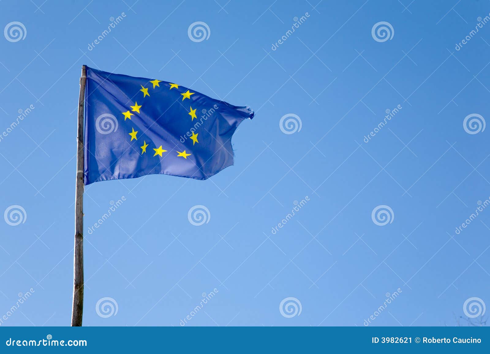 Europe flag on blue sky stock image. Image of euro, europe - 3982621