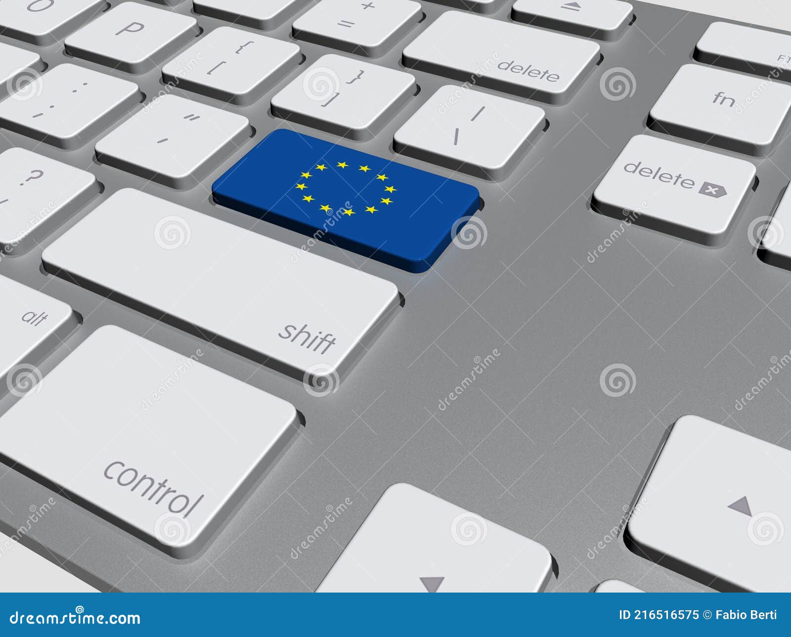 Europe Flag Button on the Keyboard Stock Illustration - Illustration of ...