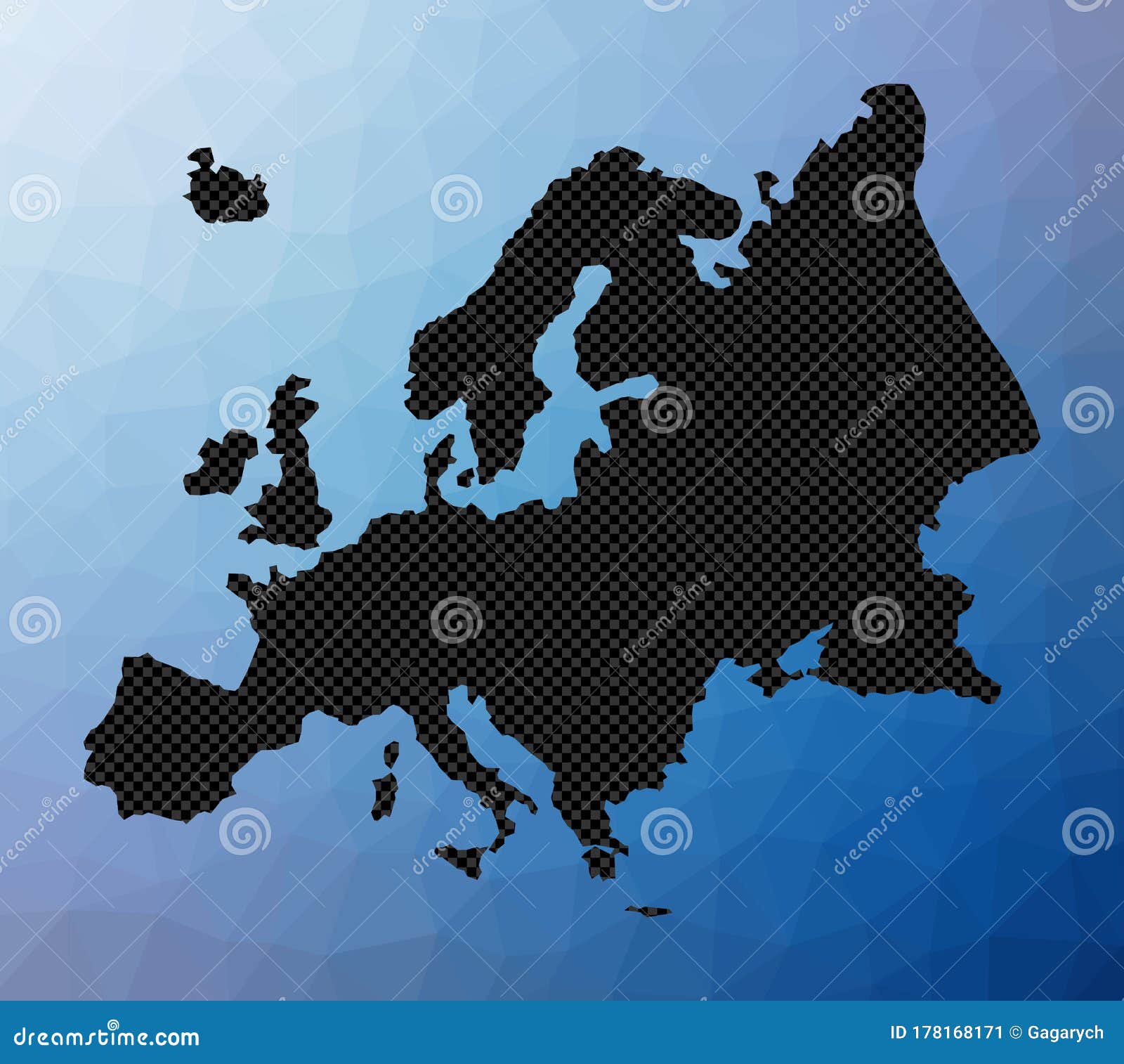 Europe geometric map. stock vector. Illustration of border - 178168171
