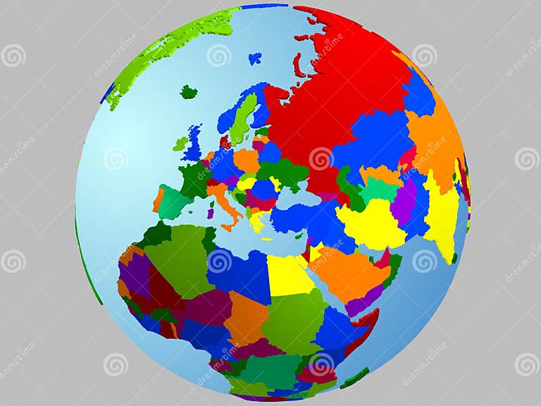 Europe globe map stock vector. Illustration of portugal - 12433245