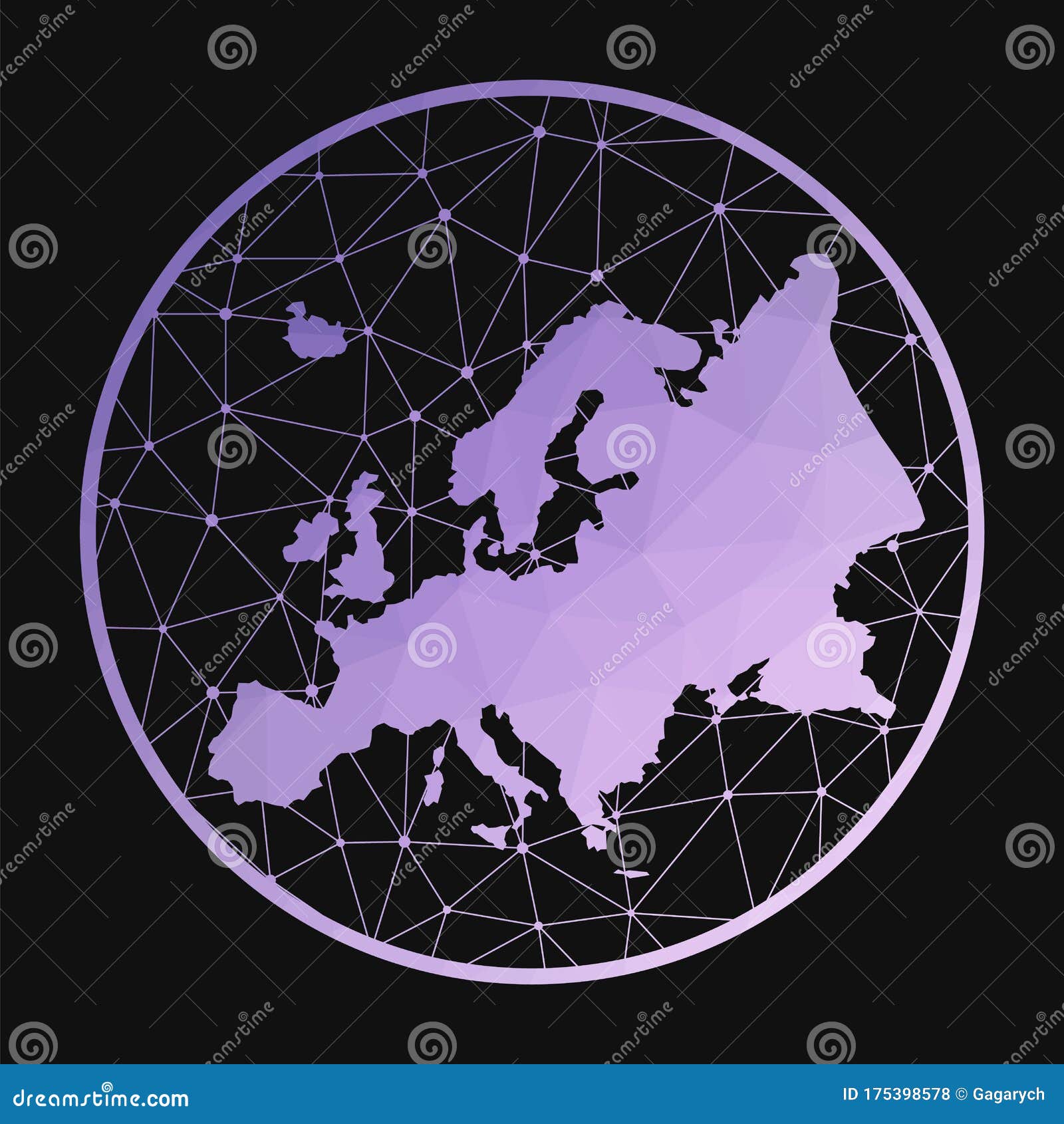 Europe icon. stock vector. Illustration of poly, card - 175398578
