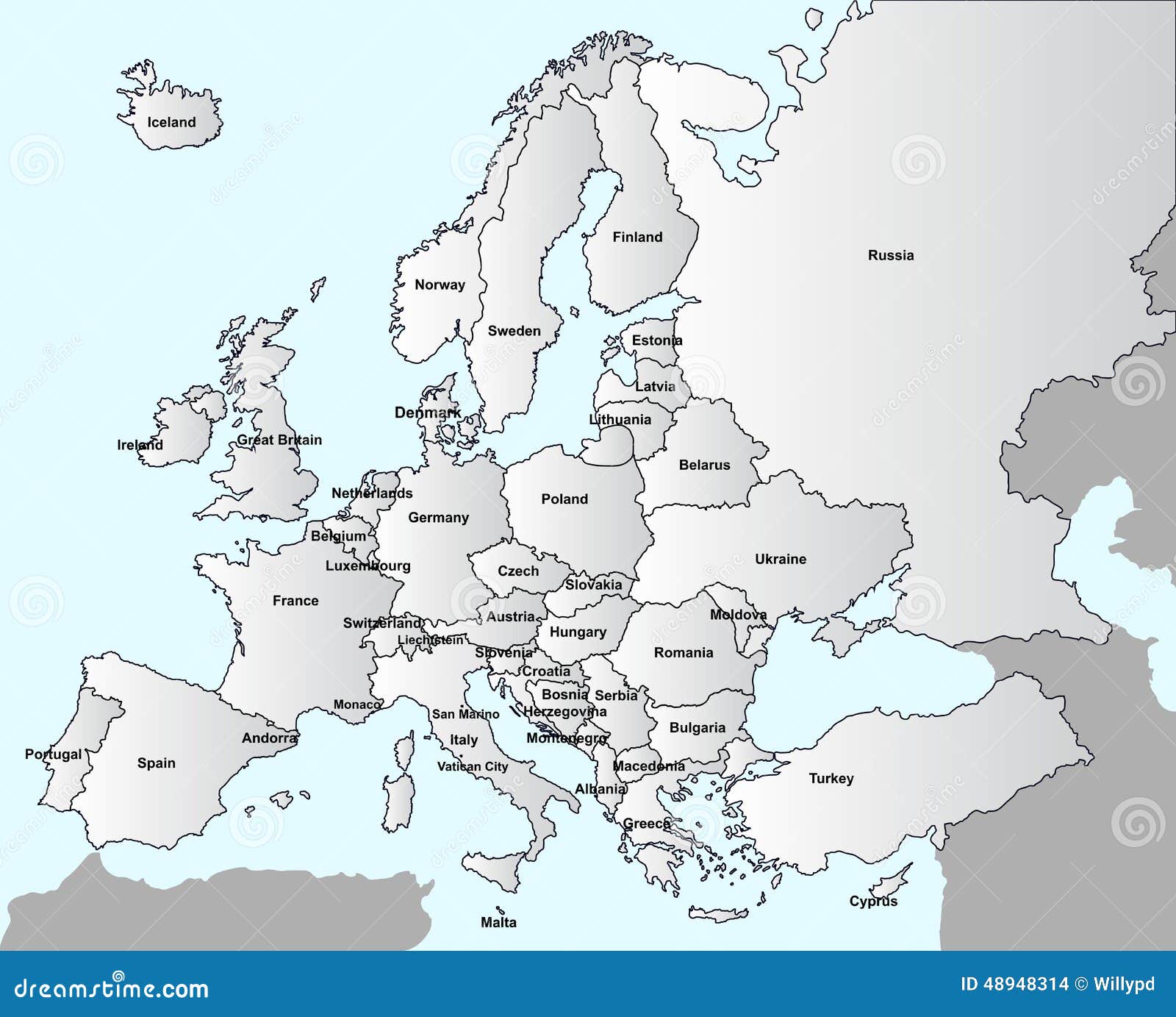 Europe stock vector. Illustration of chart, name, germany - 48948314