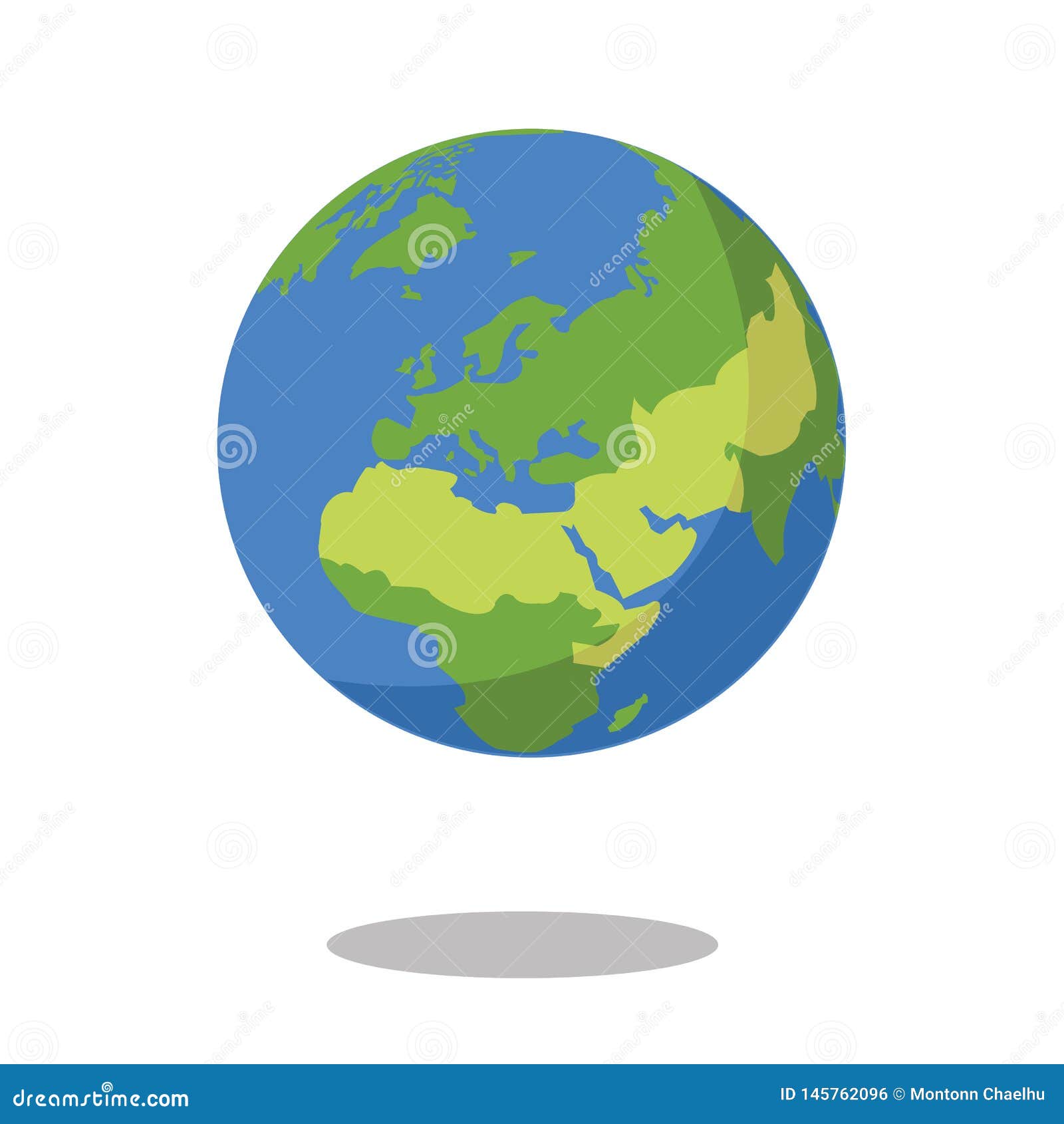 Europe Isolated on White Background Flat Planet Earth Icon Vector ...
