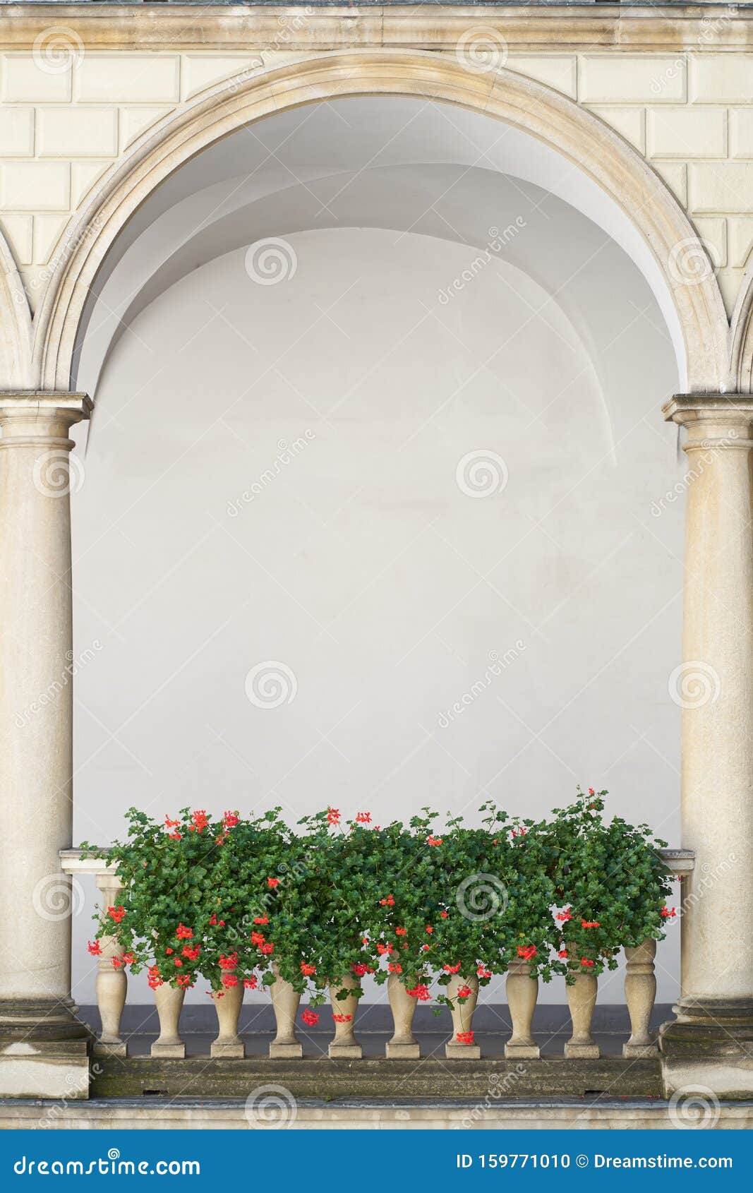 Europe. Italian Courtyard Arch with Columns Stock Photo - Image of ...