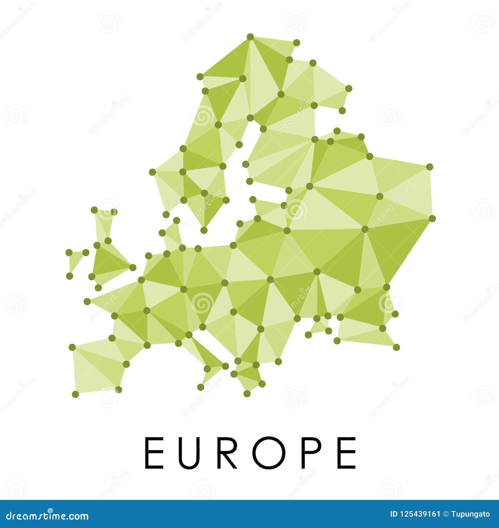 Europe vector map stock vector. Illustration of lowpoly - 125439161