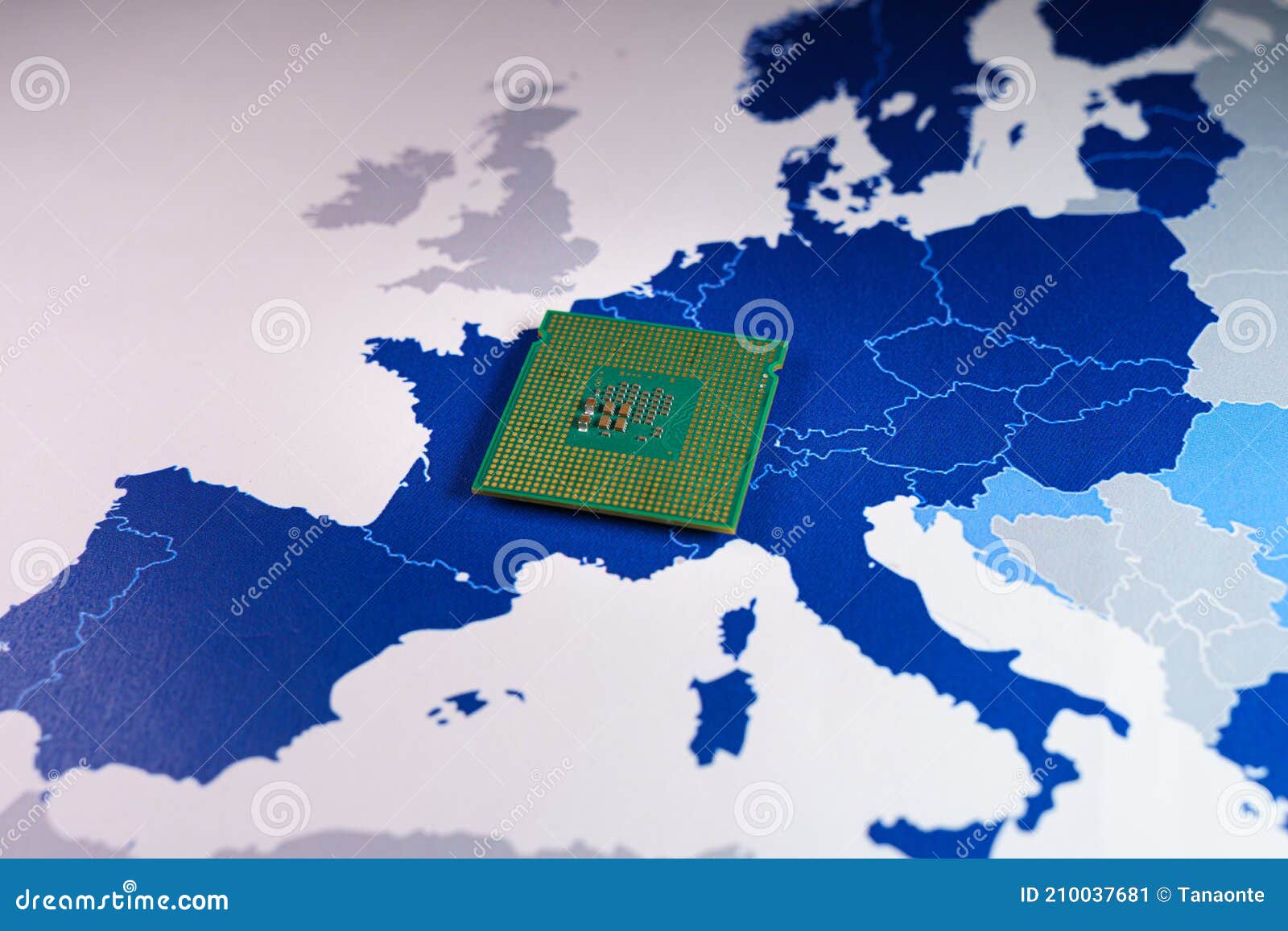 Europe Made CPU Chip on a EU Map Stock Image - Image of intelligence ...