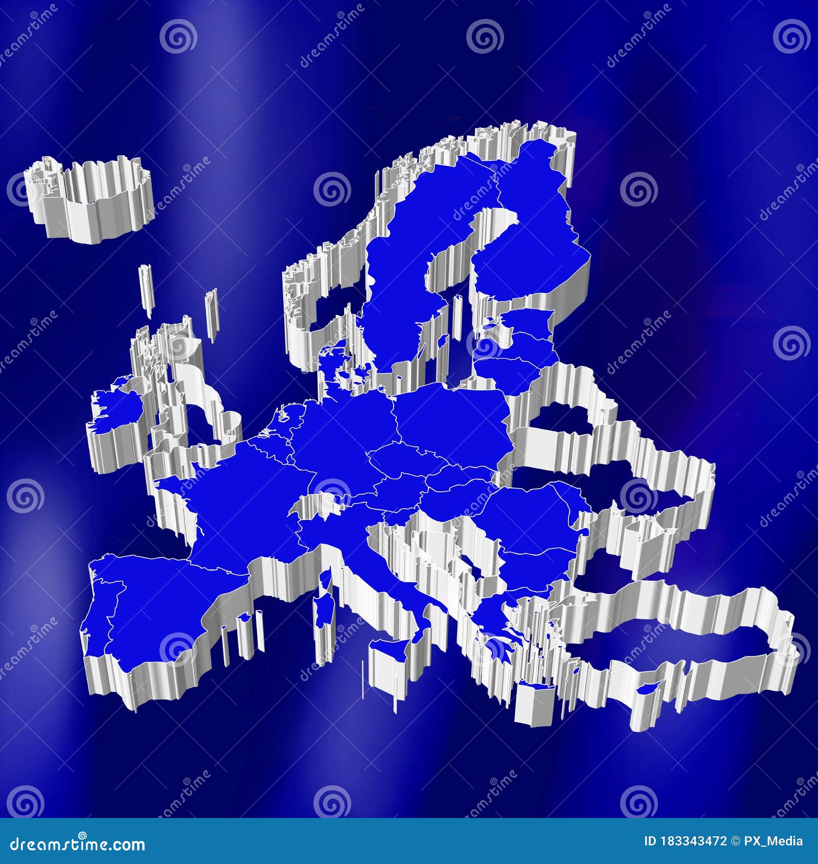 European Union Countries, Blue Illustration Stock Illustration ...