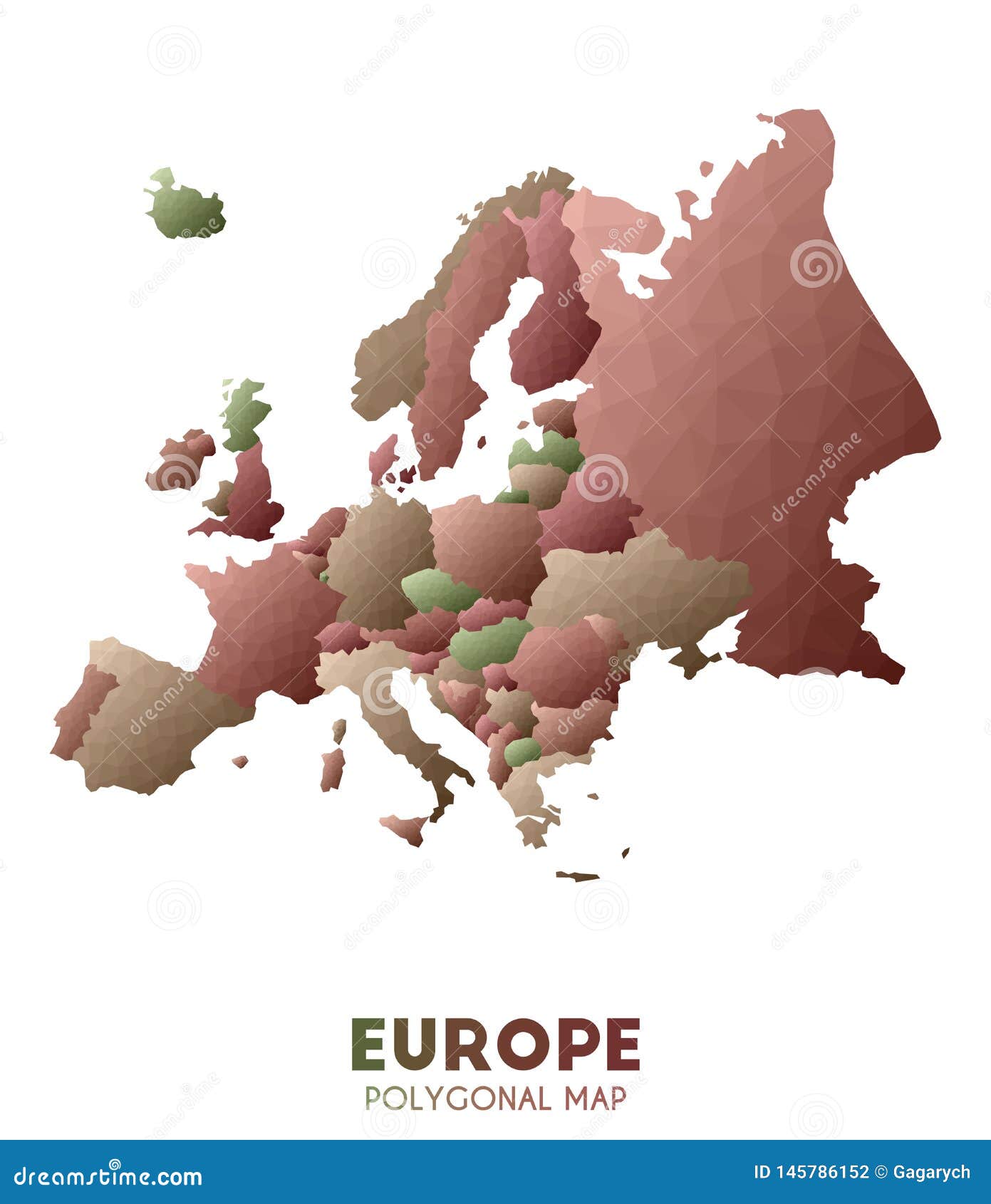 Europe Map. Actual Low Poly Style Continent Map Stock Vector ...
