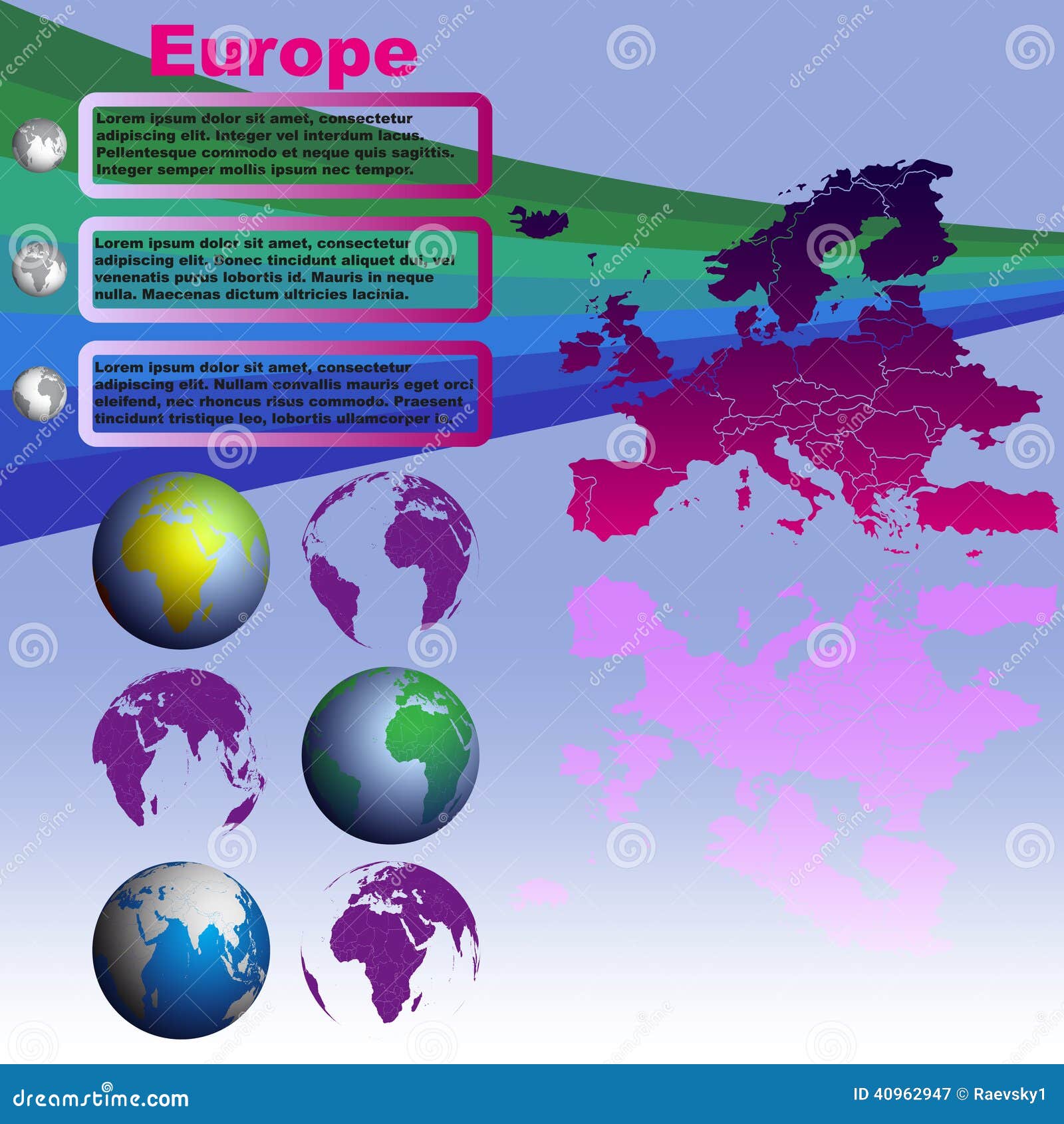 Europe Map on Blue Background Vector Stock Vector - Illustration of ...