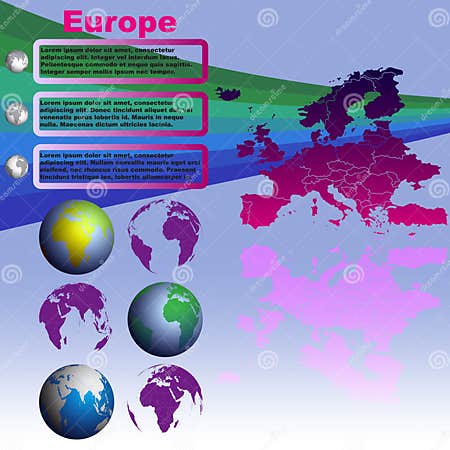 Europe Map on Blue Background Vector Stock Vector - Illustration of ...