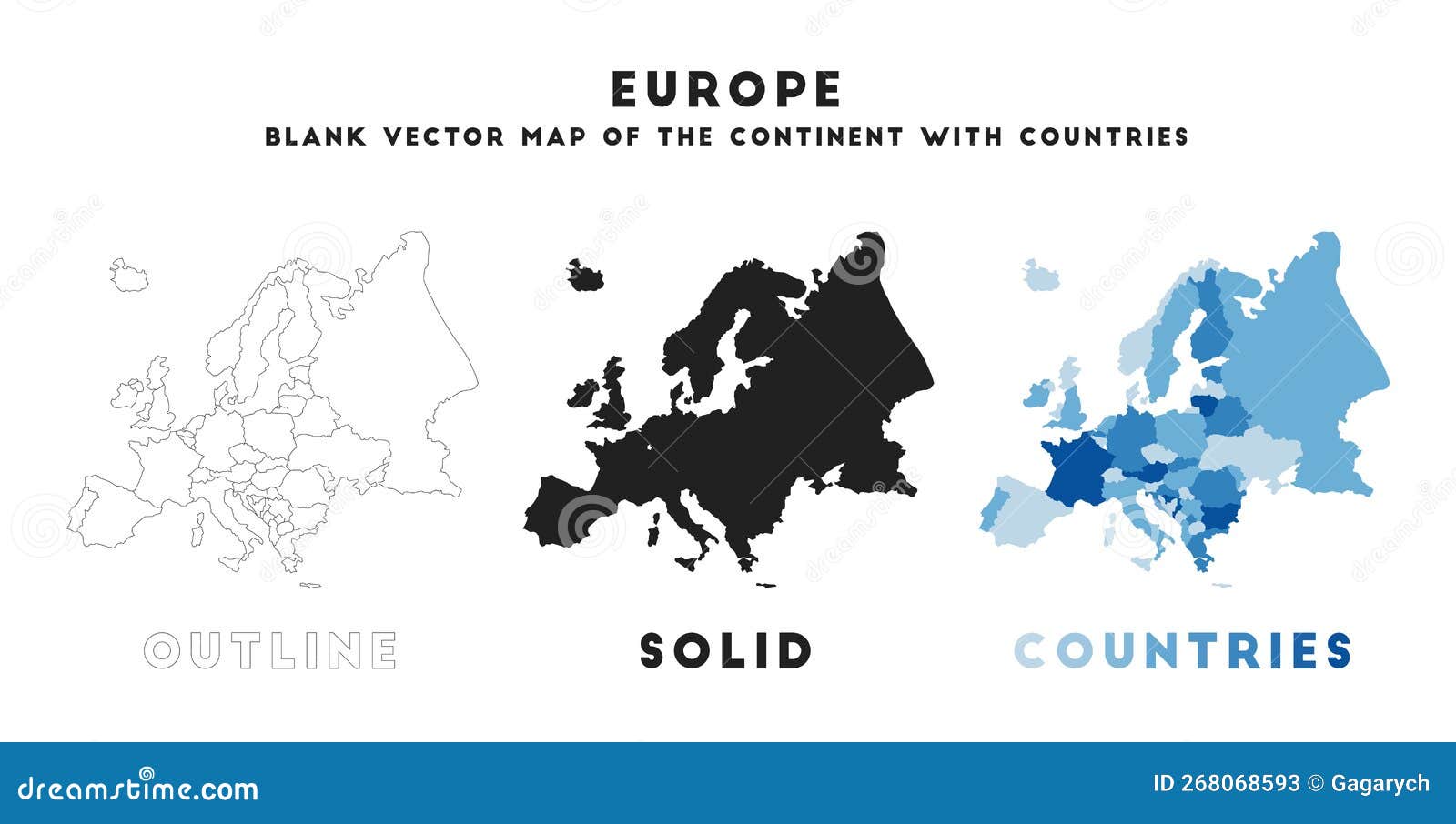 Europe map. stock vector. Illustration of patriotism - 268068593