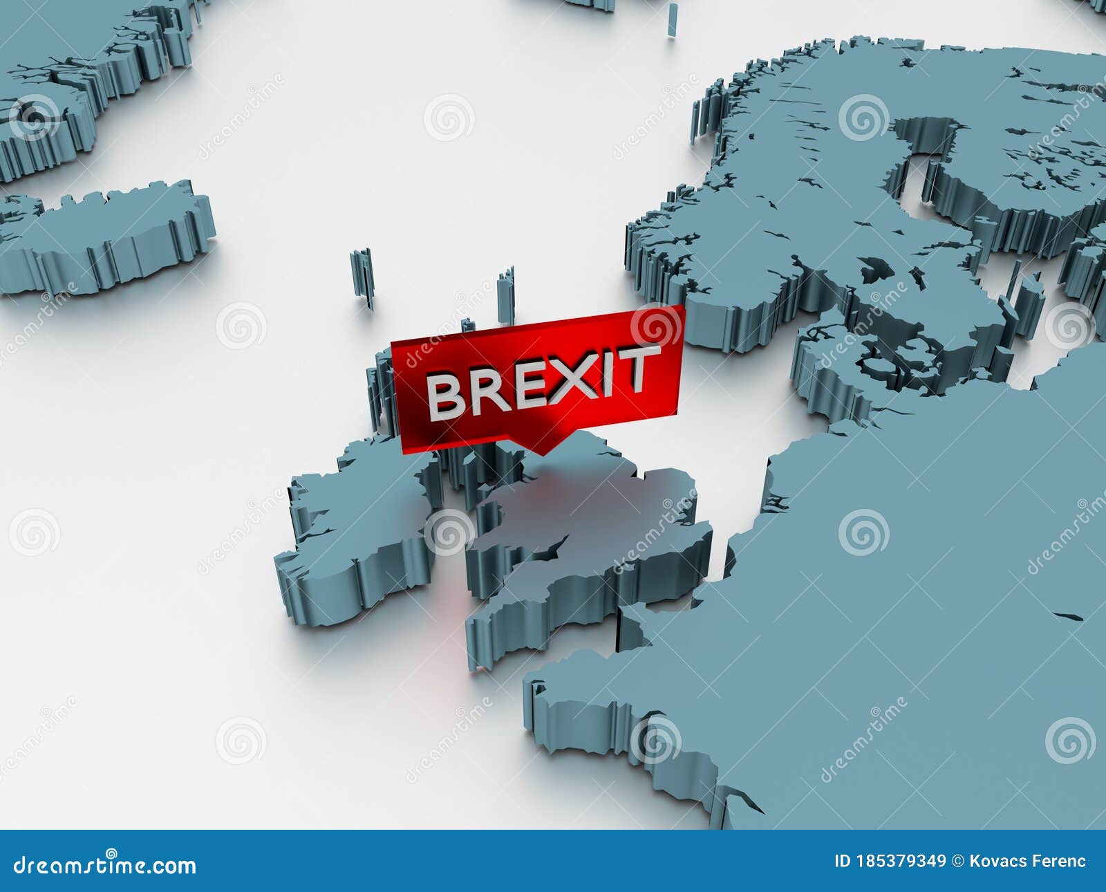 Europe Map and a Brexit Sticker. Isolated on White Stock Illustration ...
