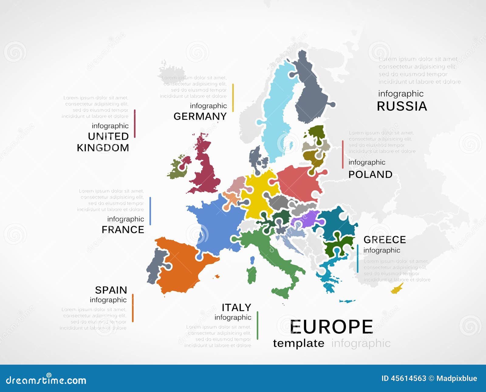 Europe map stock vector. Illustration of germany, kingdom - 45614563